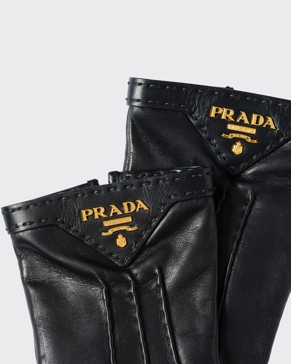 Black Leather Gloves | PRADA