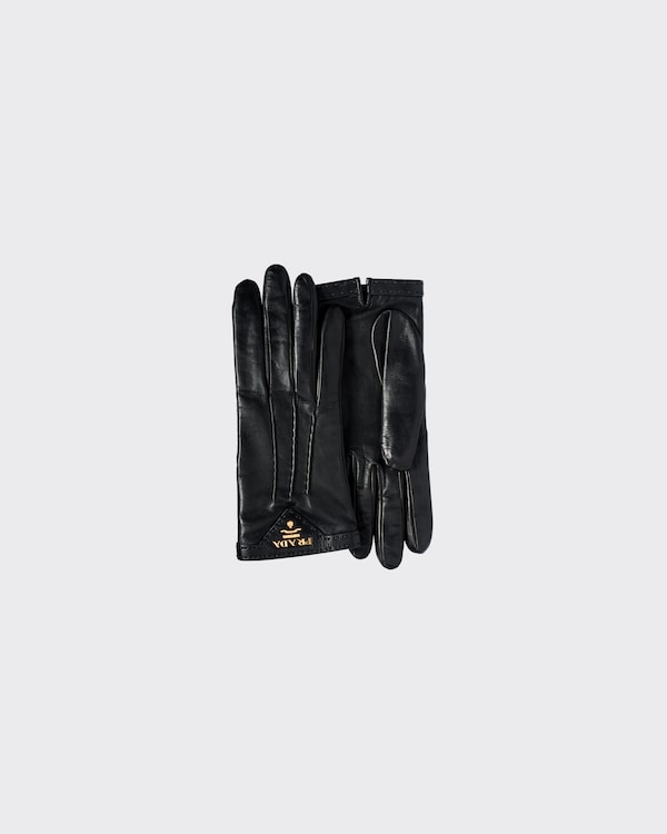 Black Leather Gloves | PRADA