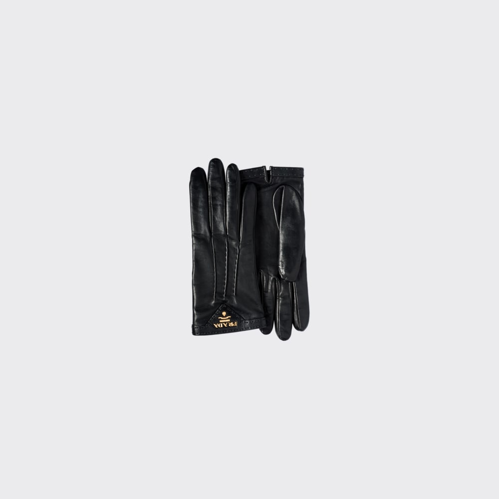Black Leather Gloves | Prada