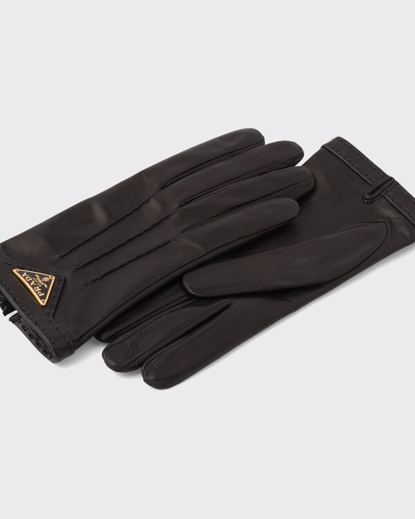 Black Nappa Leather Gloves | PRADA
