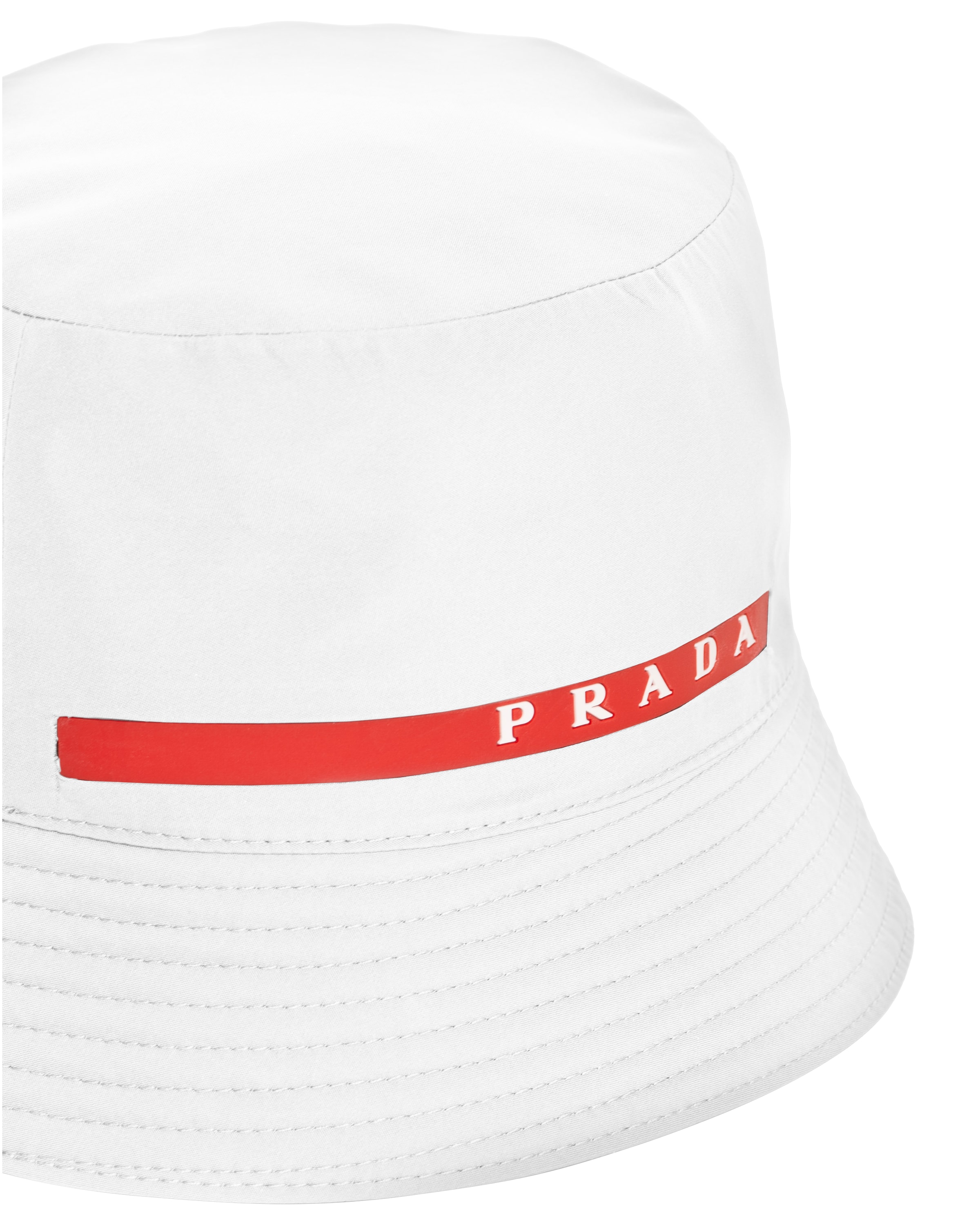 Chalk White Technical Fabric bucket hat | Prada
