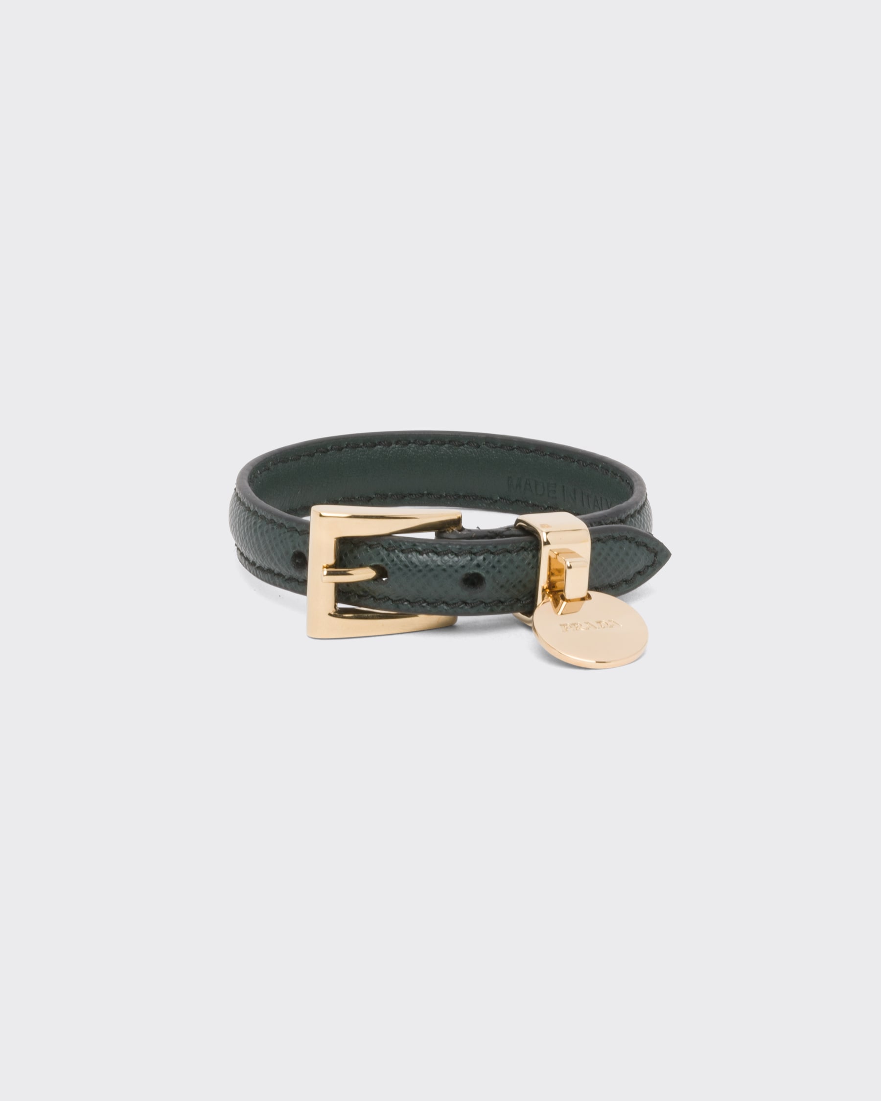 Emerald Green Saffiano Leather Bracelet | PRADA