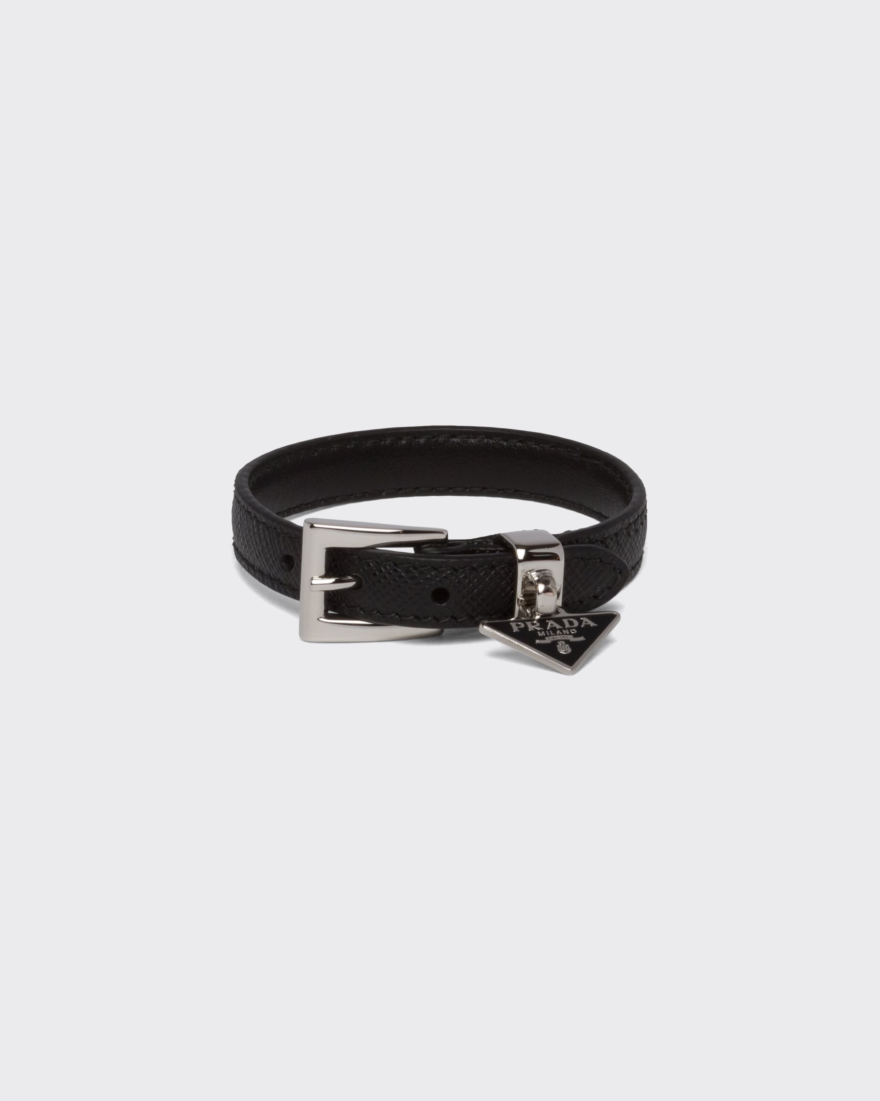 Black Saffiano Leather Bracelet | PRADA