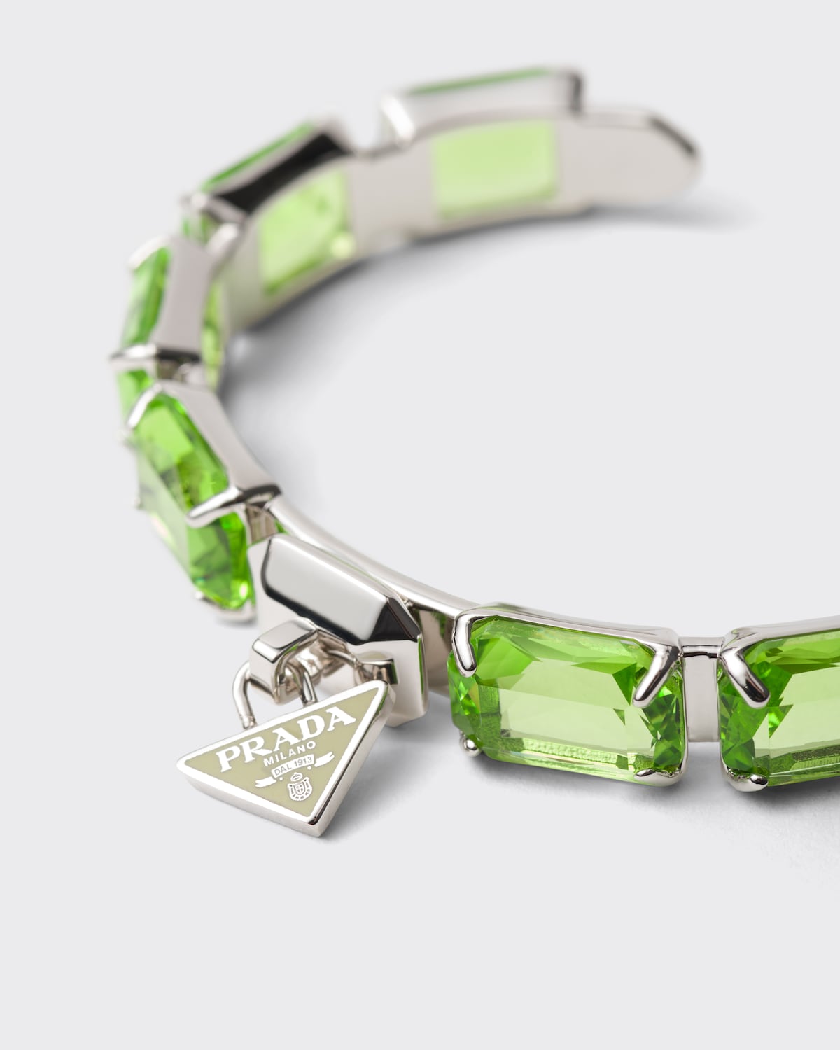 Fern Green Metal Bracelet With Crystals | PRADA