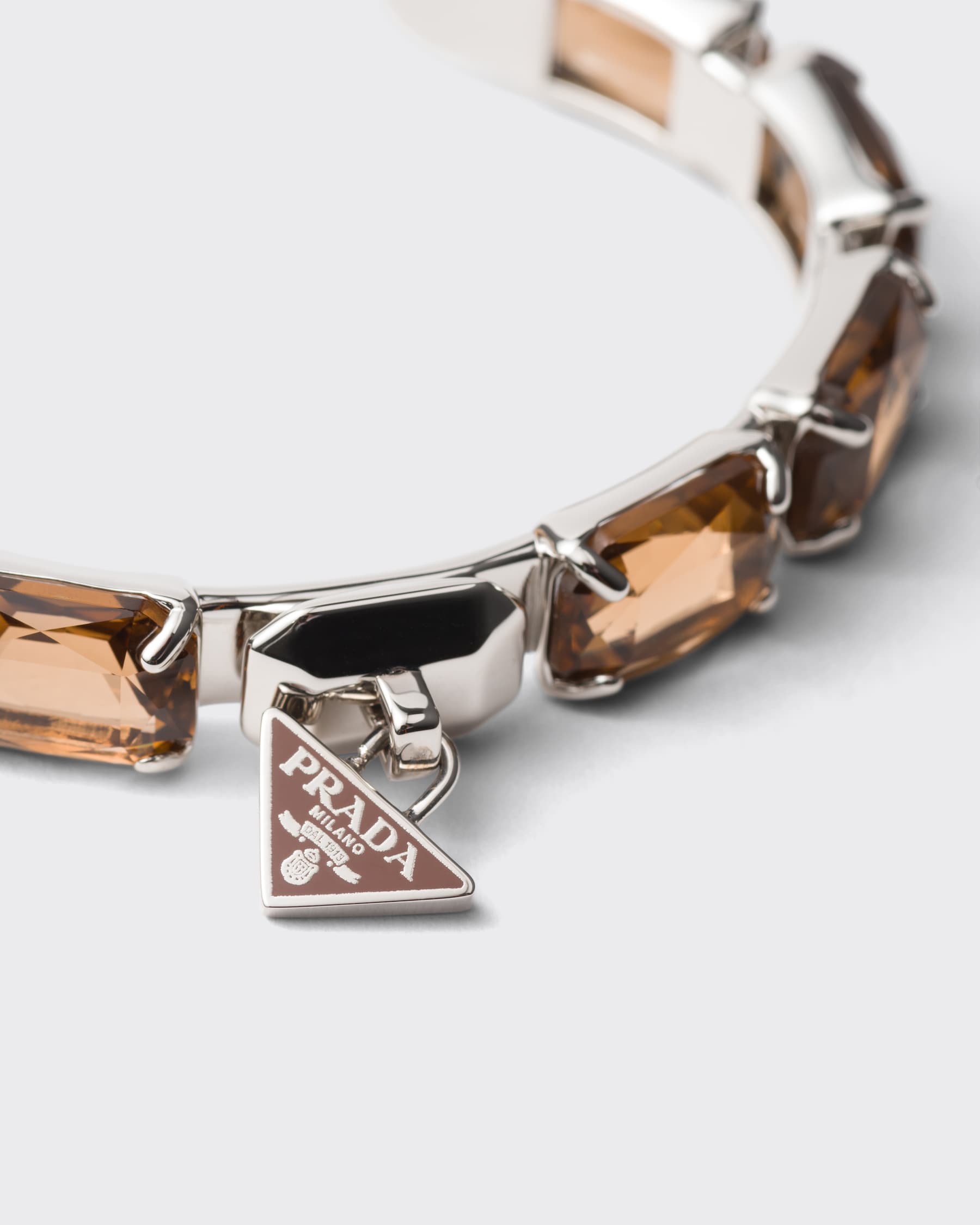 Palisander Metal Bracelet With Crystals | PRADA