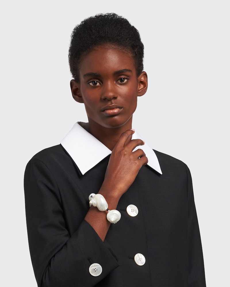 Pearl Gray Silver Bracelet With Shells | PRADA