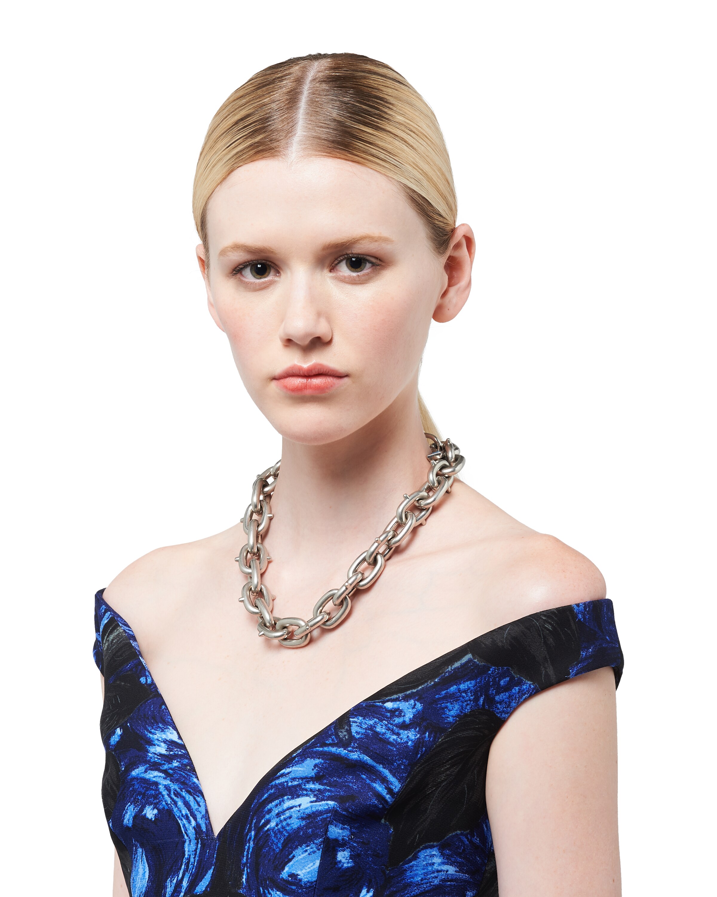 Antiqued Silver Metal necklace | Prada