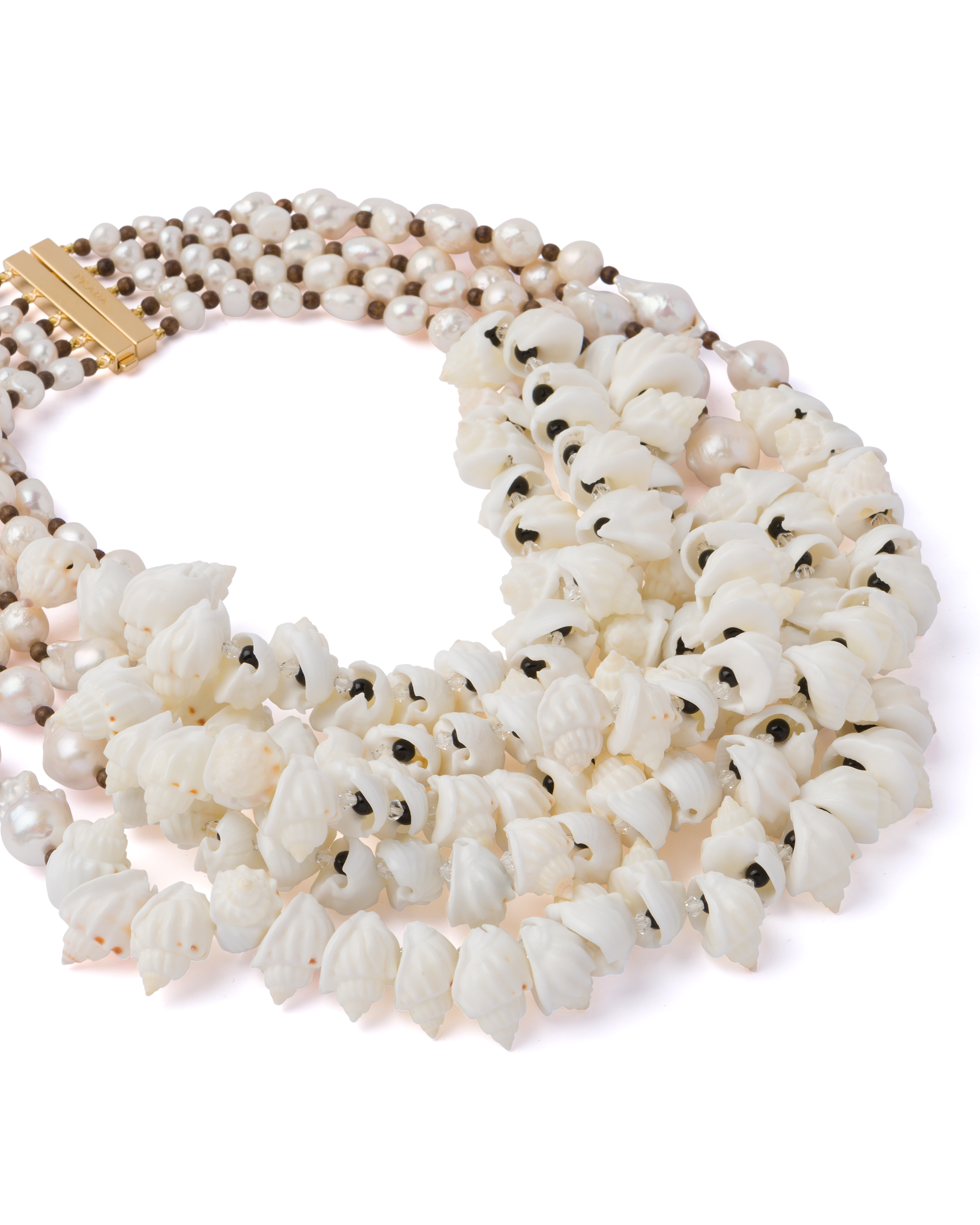 Natural Silver necklace with shells | Prada