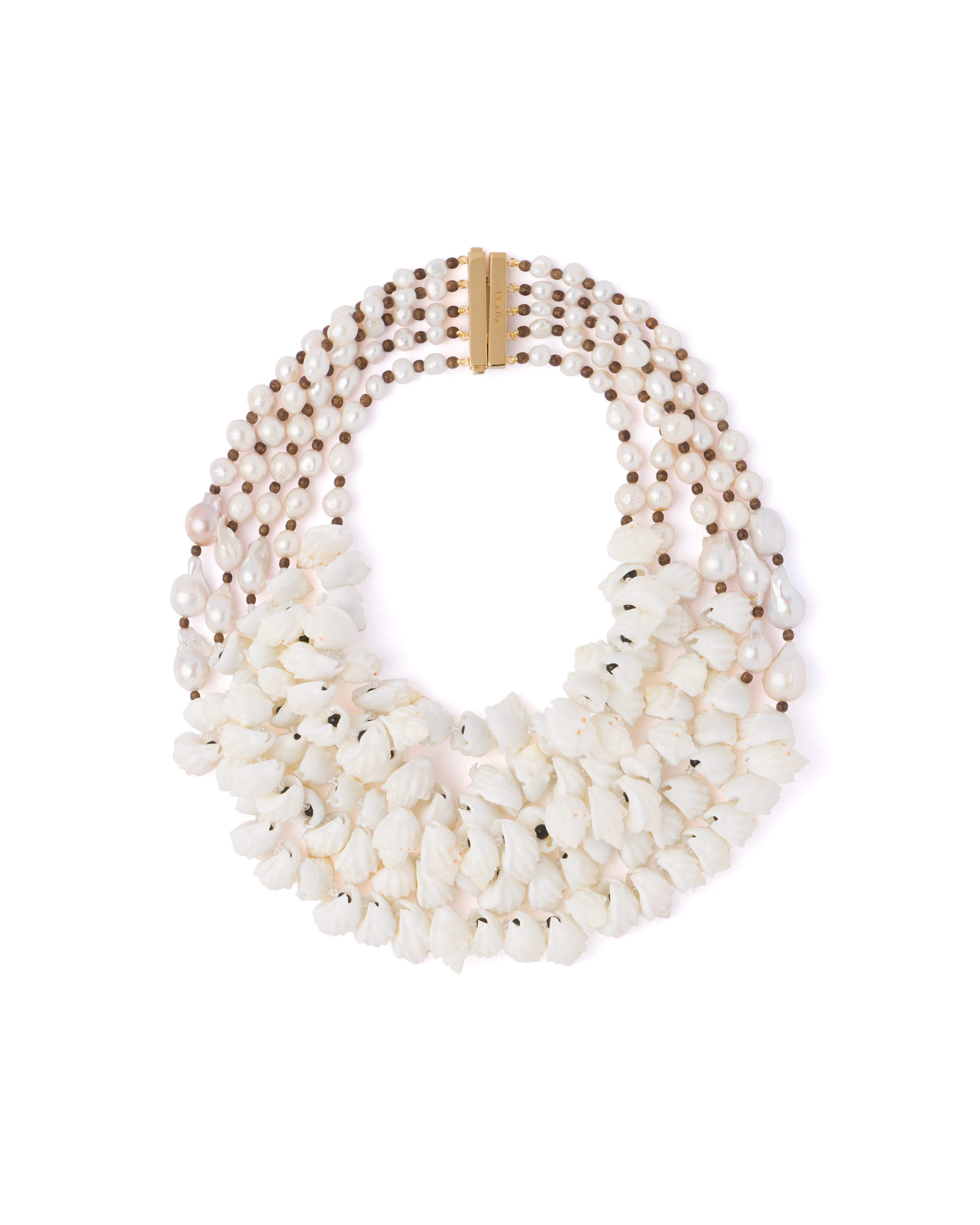 Natural Silver necklace with shells | Prada