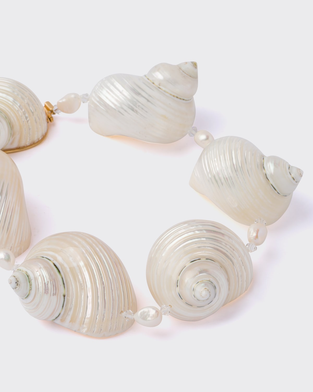 Pearl Gray Silver Choker With Shells | PRADA