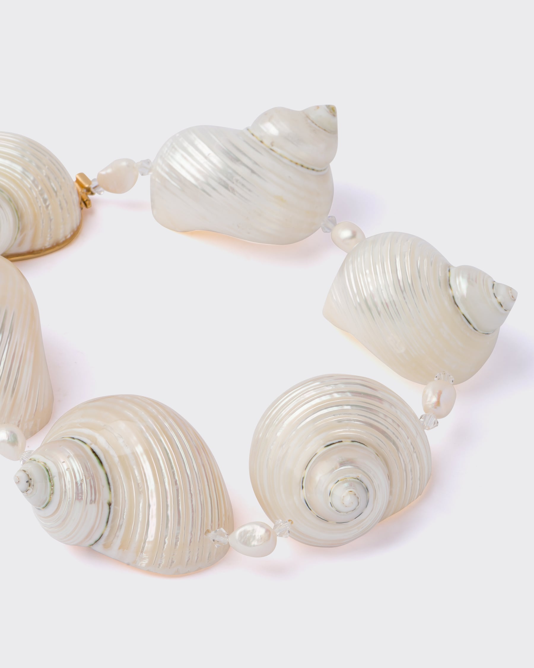 Pearl Gray Silver Choker With Shells | PRADA