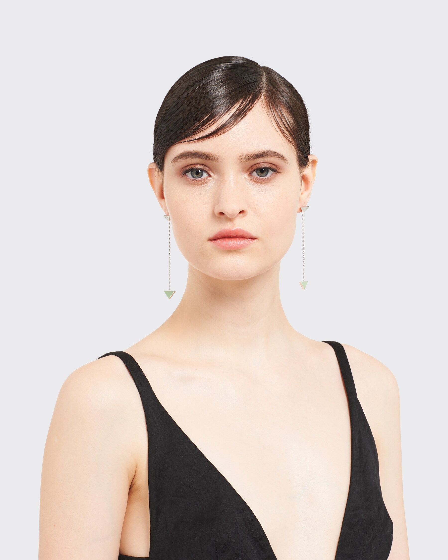 Aqua Prada Symbole Drop Earrings | PRADA