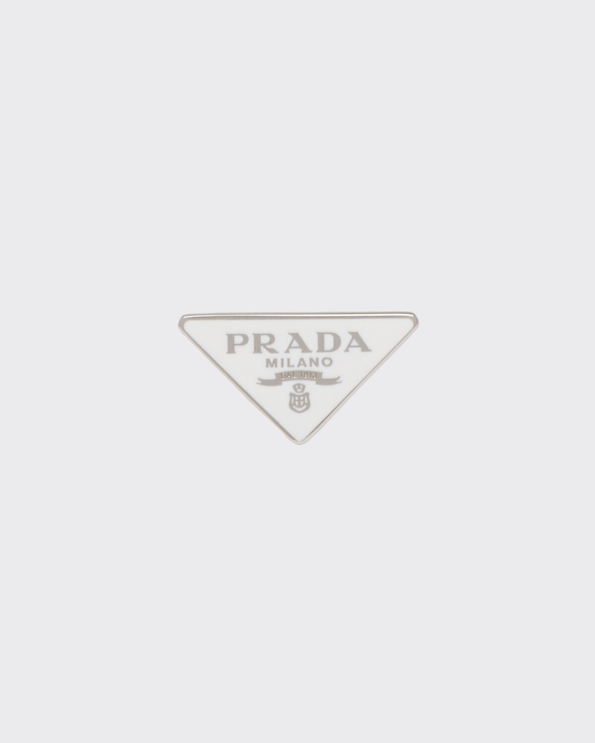 White Prada Symbole Clip Left Earring | PRADA