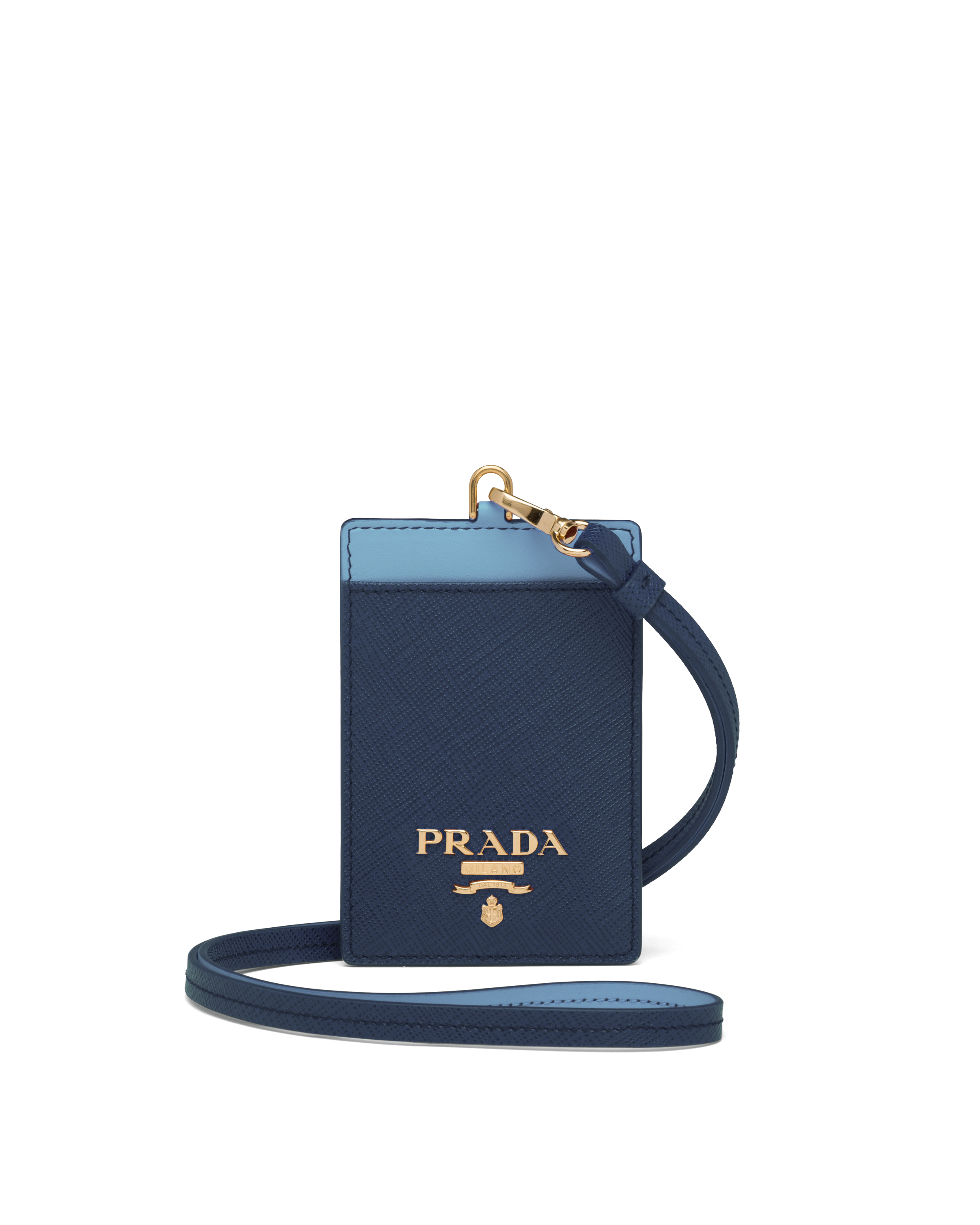 Bright Blue/astral Blue Saffiano leather badge holder | Prada