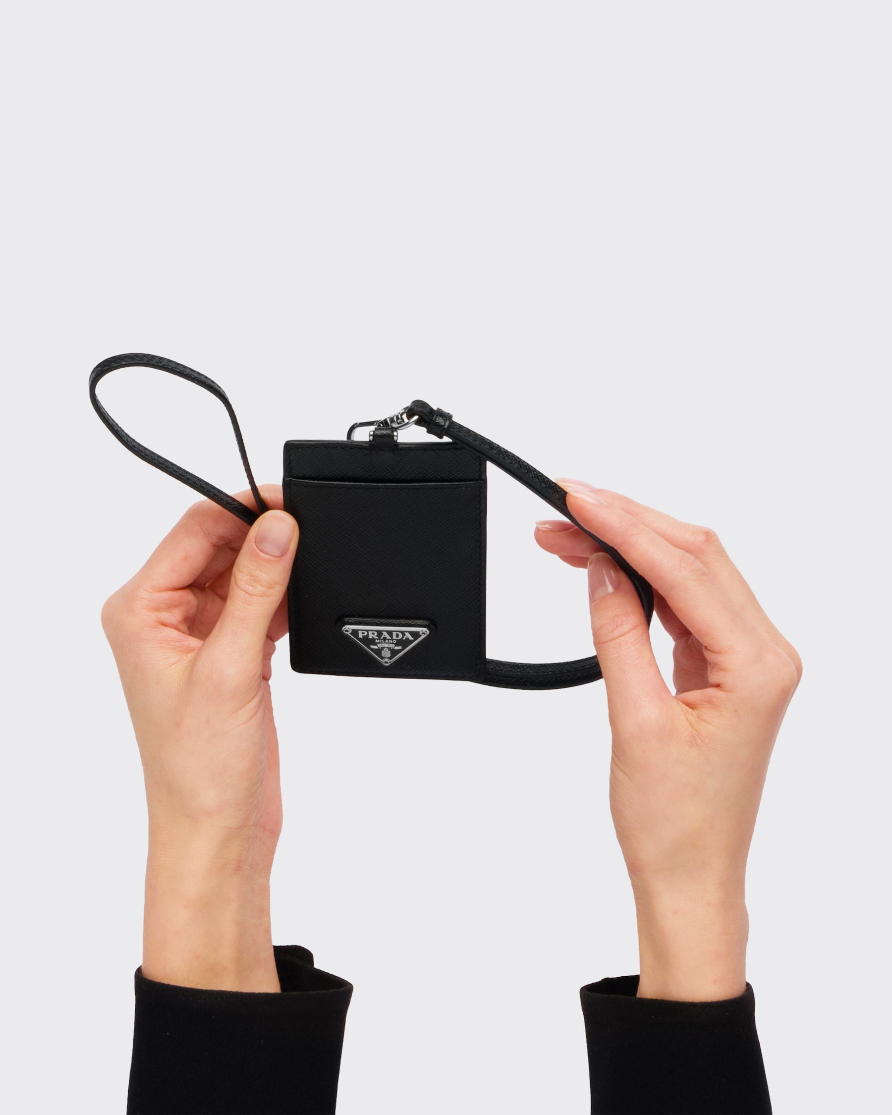 Black Saffiano Leather Badge Holder | PRADA