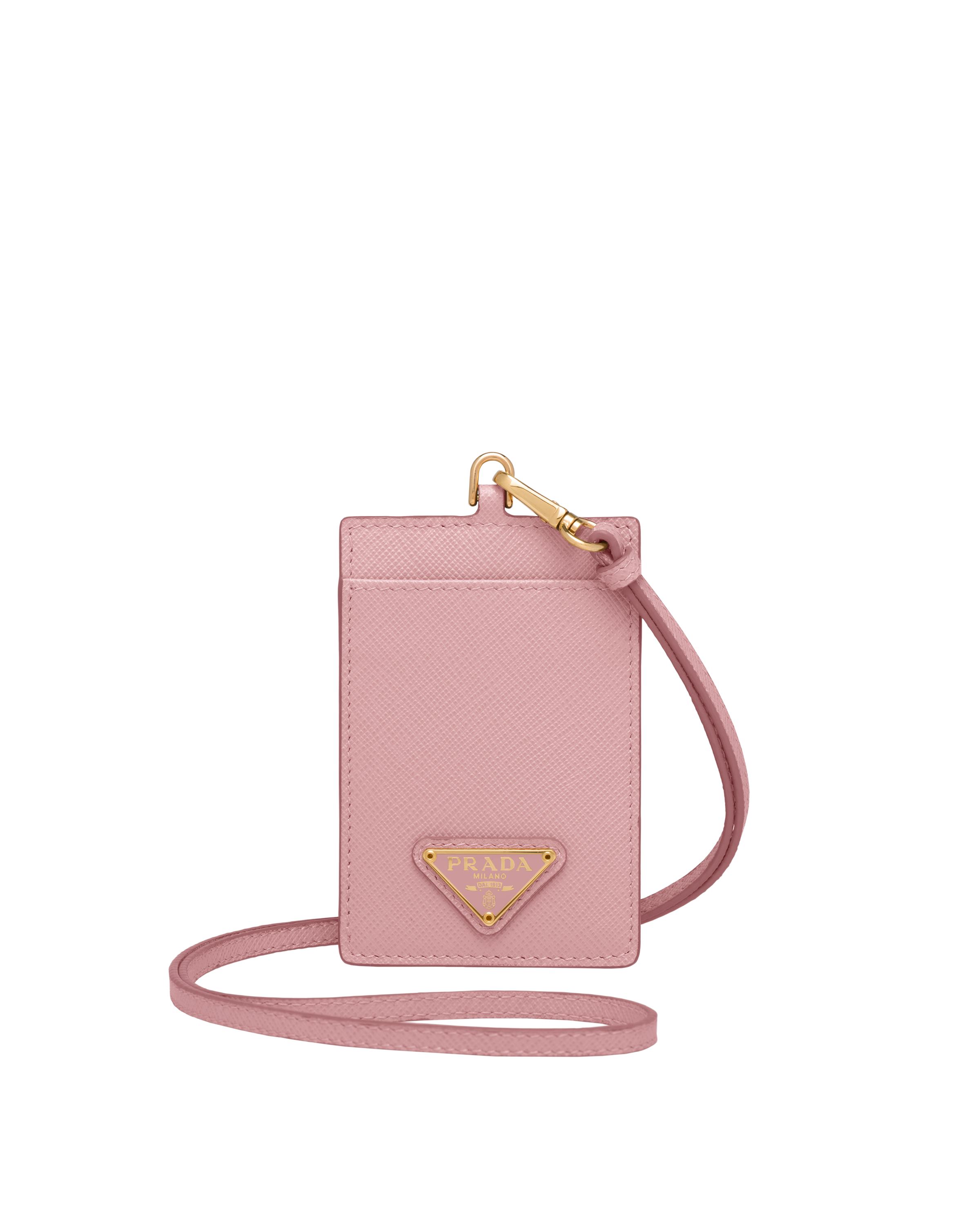 Peach Saffiano Leather Badge Holder | Prada