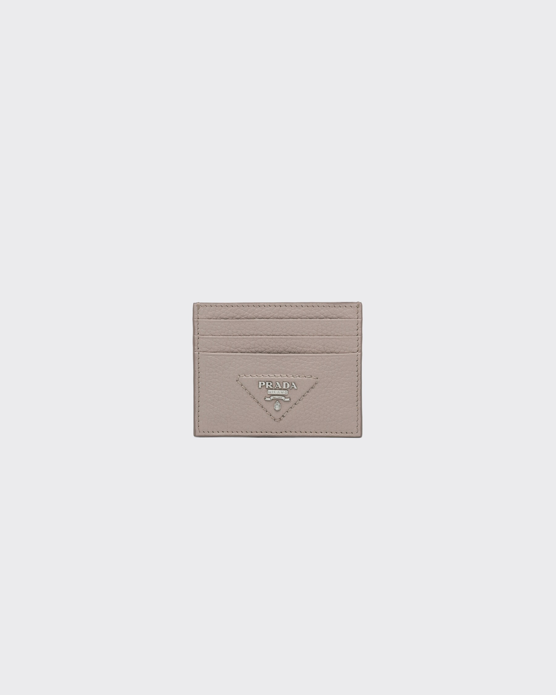 Clay Grey Leather Card Holder | PRADA