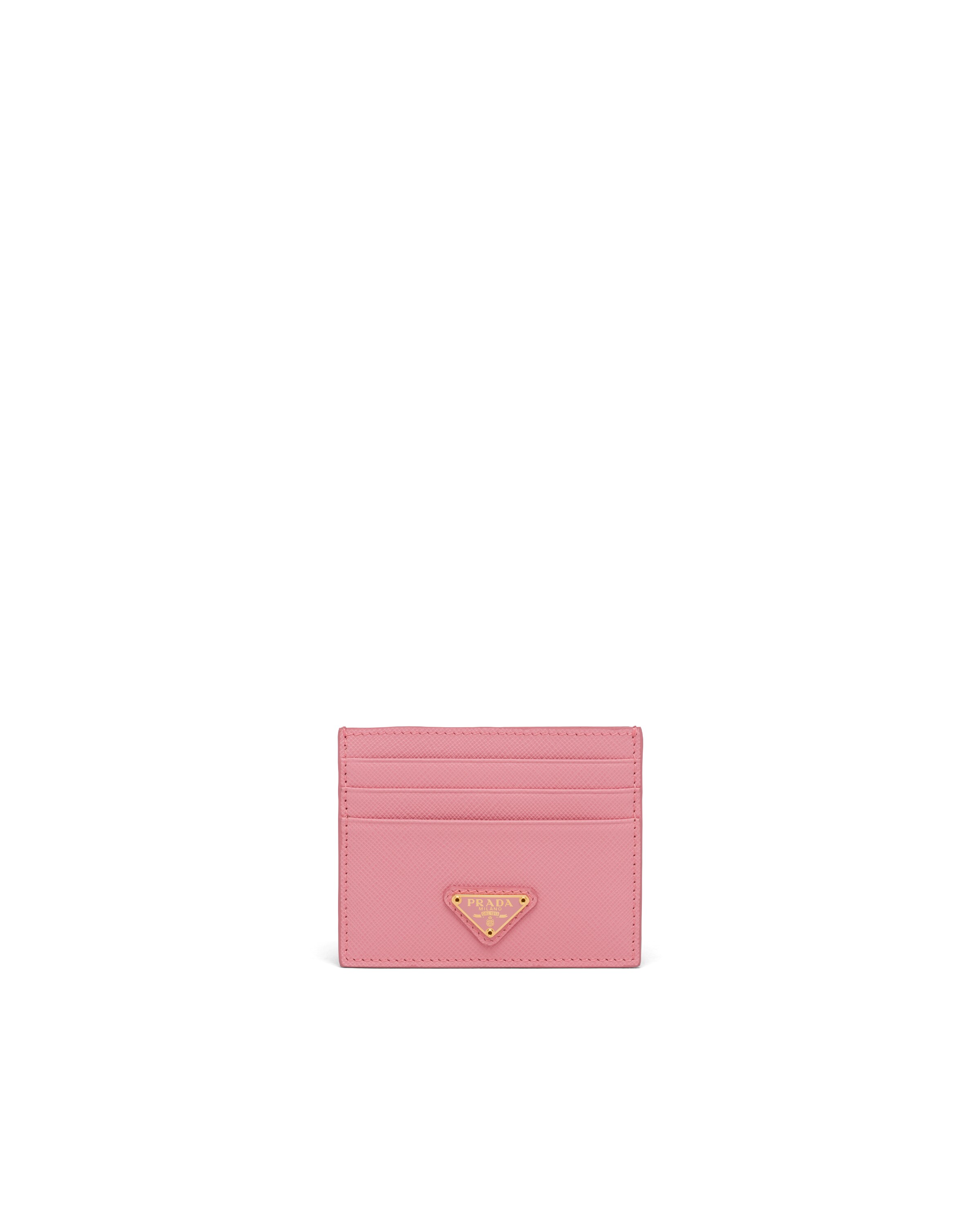 Petal Pink Saffiano Leather Card Holder | Prada