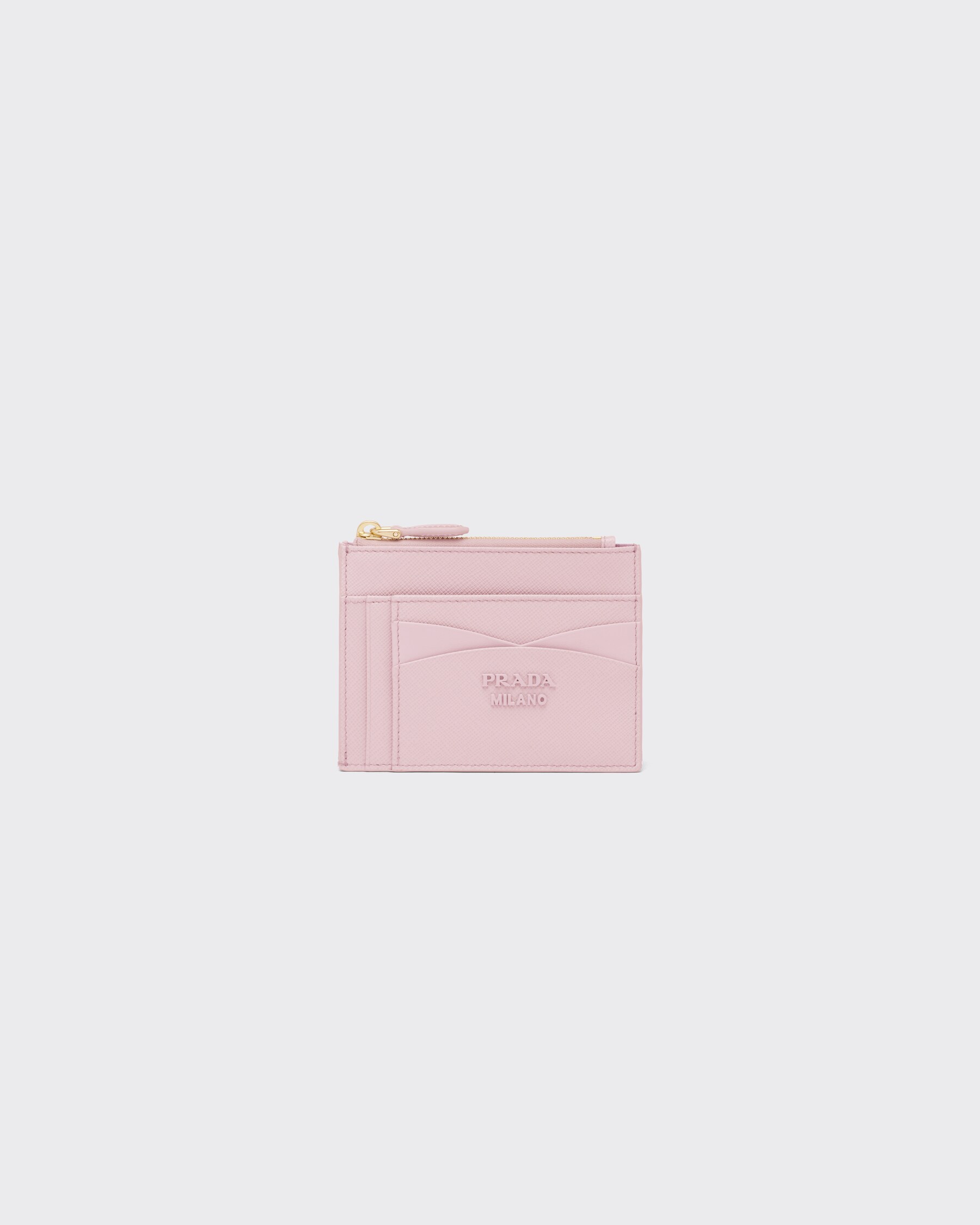 Alabaster Pink Saffiano And Leather Card Holder | PRADA