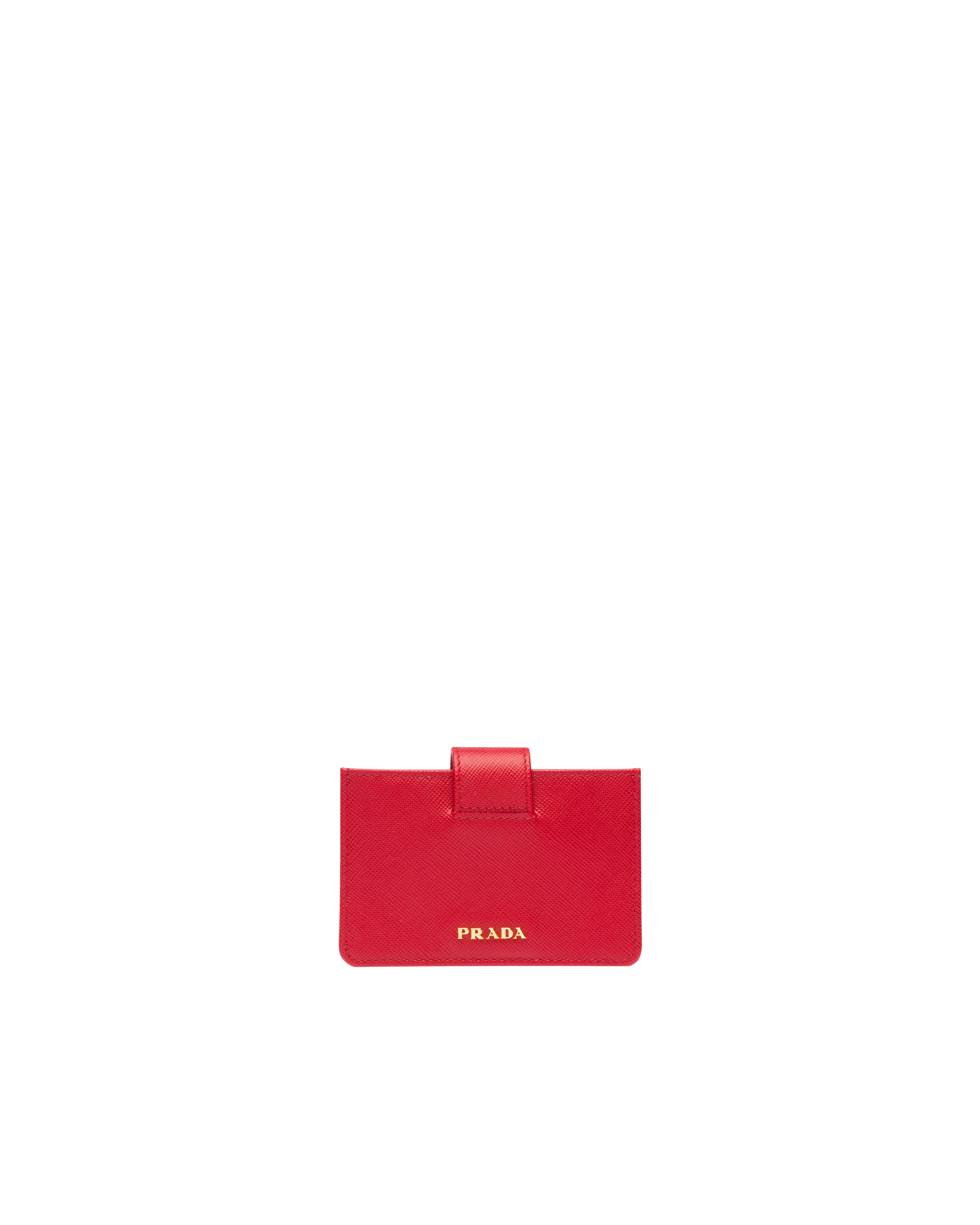 Fiery Red Saffiano Leather Card Holder | Prada