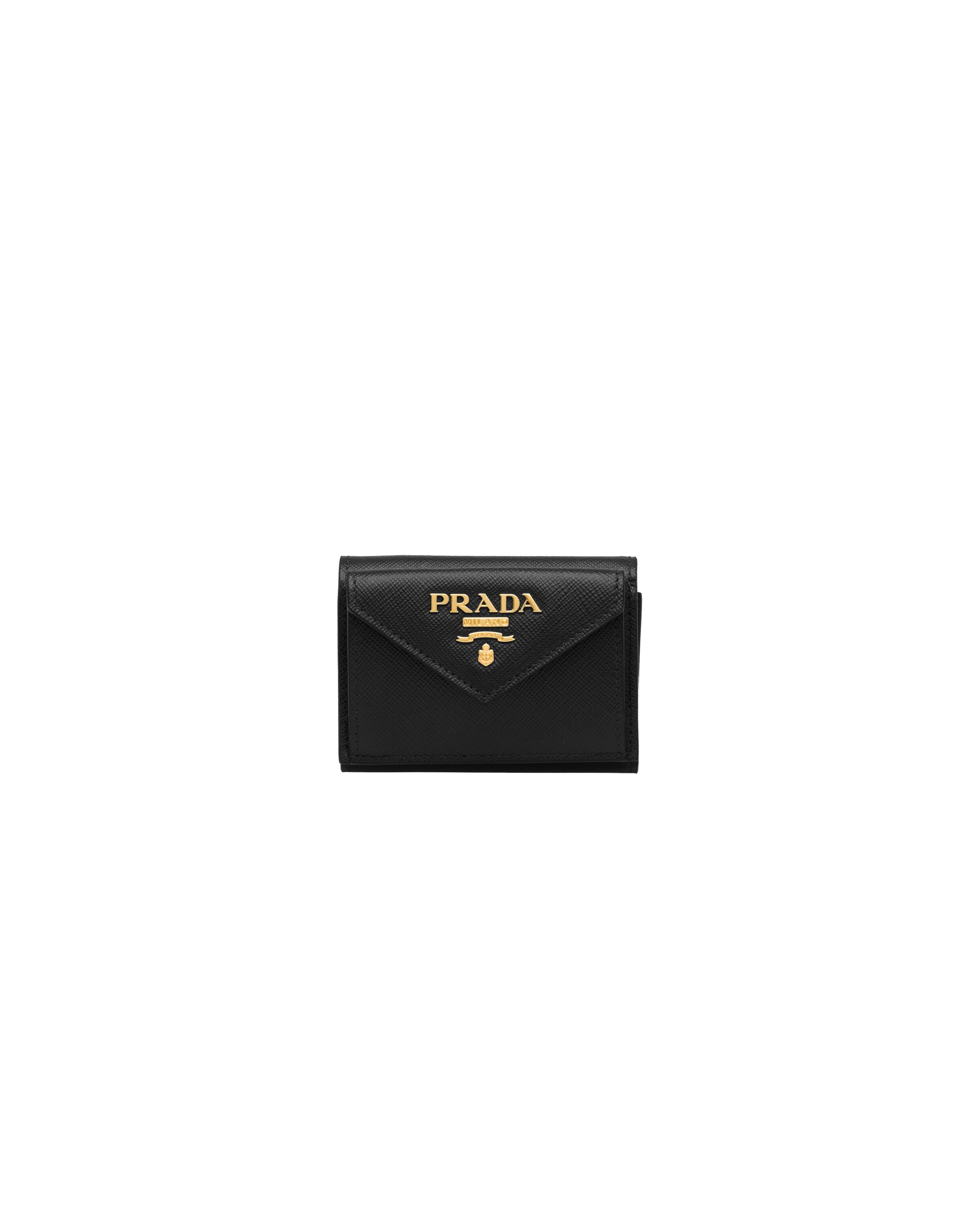 Black Small Saffiano Leather Wallet | Prada