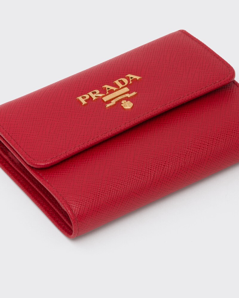 Fiery Red Small Saffiano Leather Wallet | PRADA