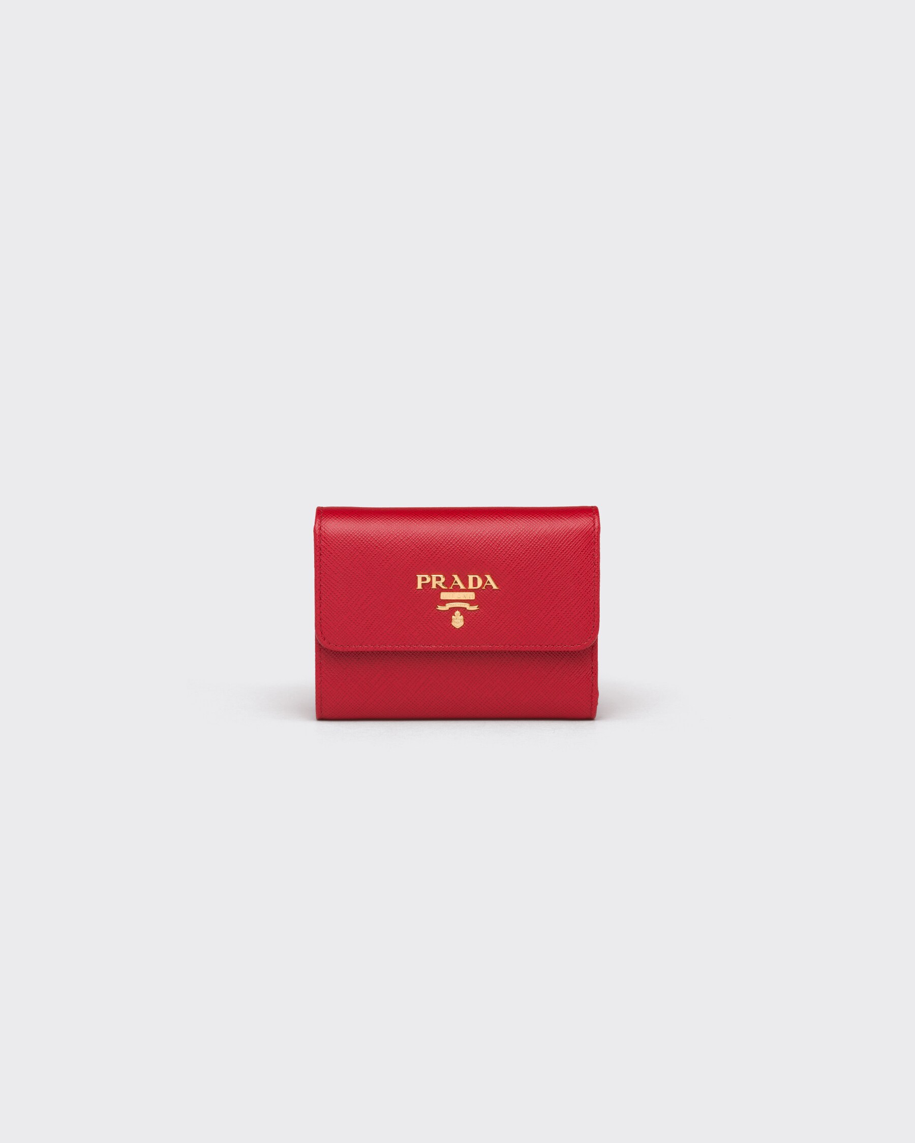 Fiery Red Small Saffiano Leather Wallet | PRADA