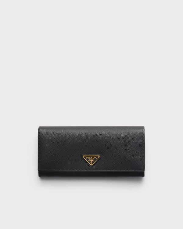 Black Large Saffiano Leather Wallet | PRADA