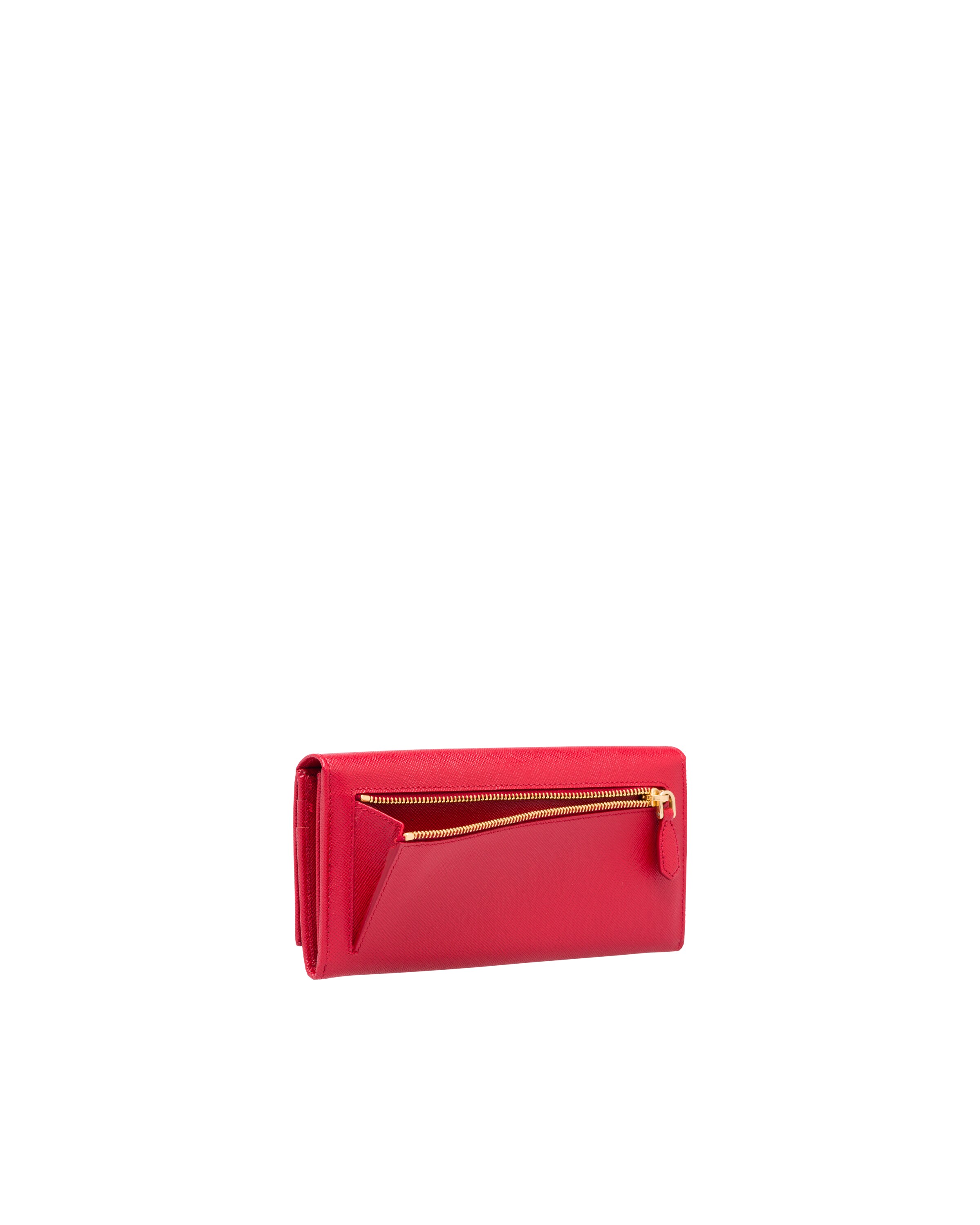 Fiery Red Large Saffiano Leather Wallet | Prada