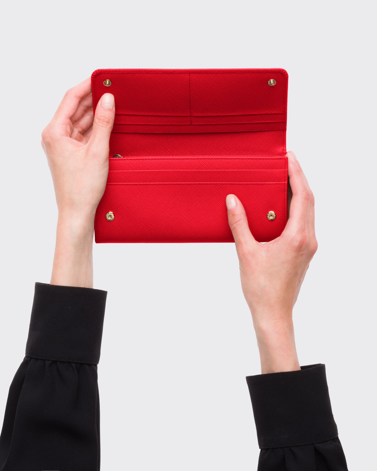 Fiery Red Large Saffiano Leather Wallet | PRADA