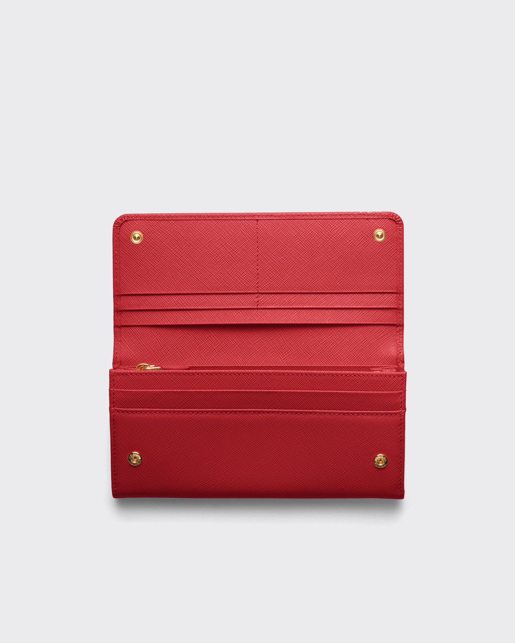 Fiery Red Large Saffiano Leather Wallet | PRADA