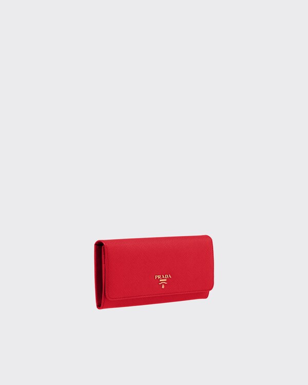 Fiery Red Large Saffiano Leather Wallet | PRADA