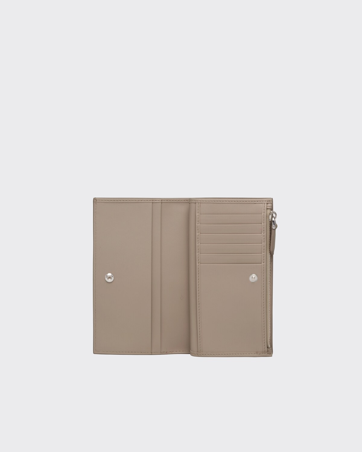 Clay Grey Large Leather Wallet | PRADA