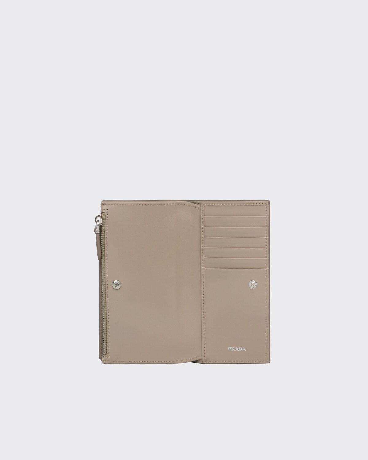 Clay Grey Large Leather Wallet | PRADA