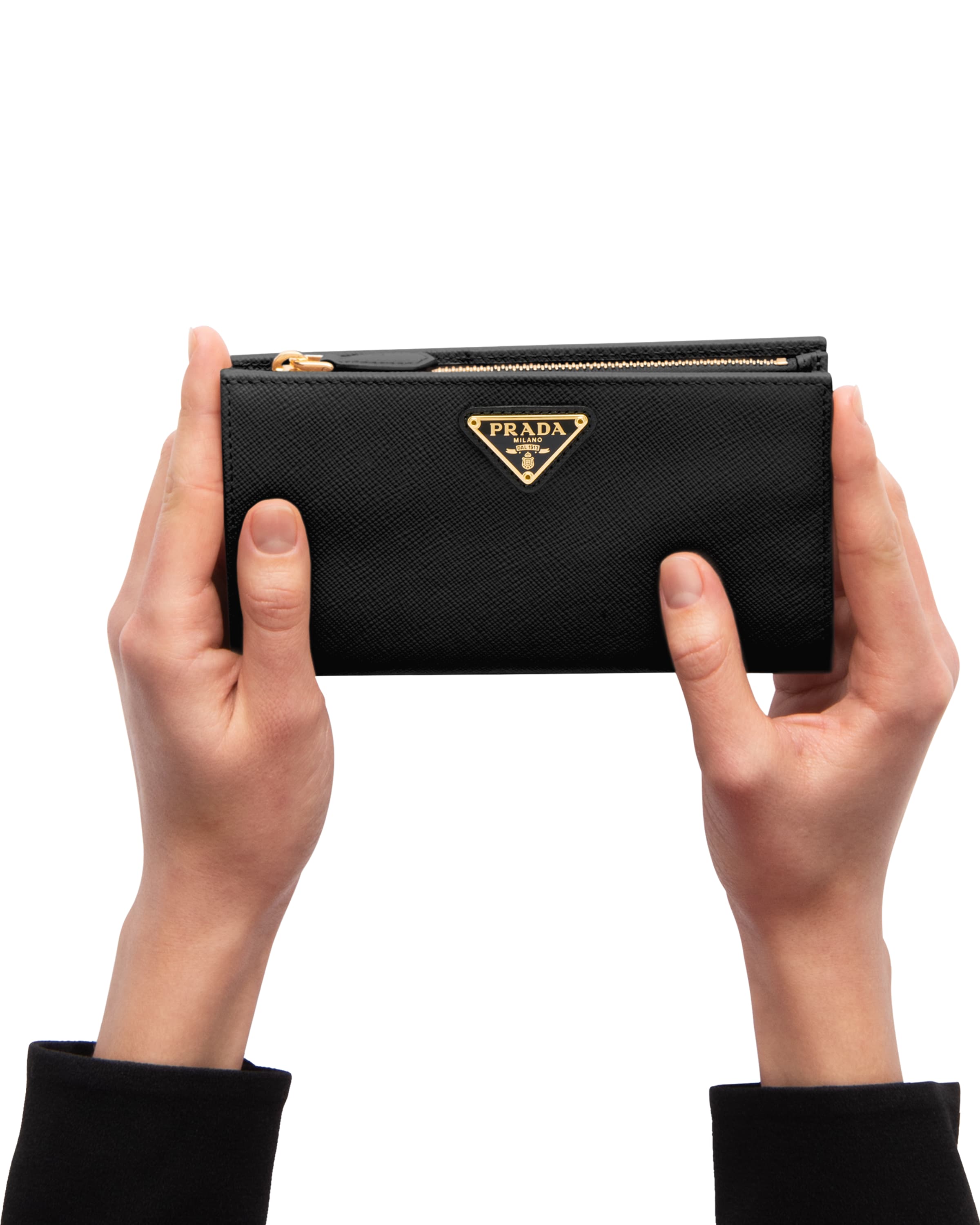 Black Large Saffiano Leather Wallet | Prada