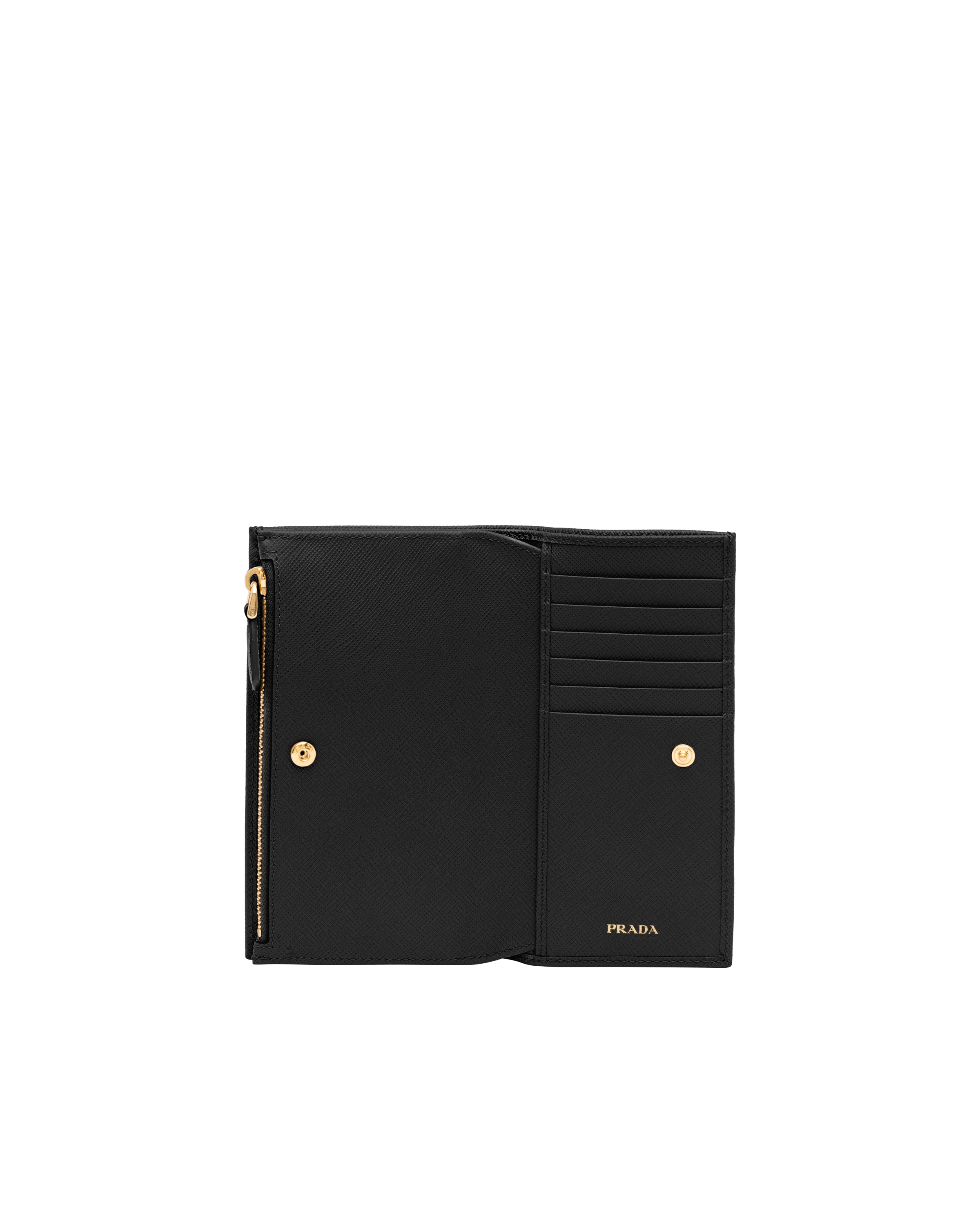 Black Large Saffiano Leather Wallet | Prada