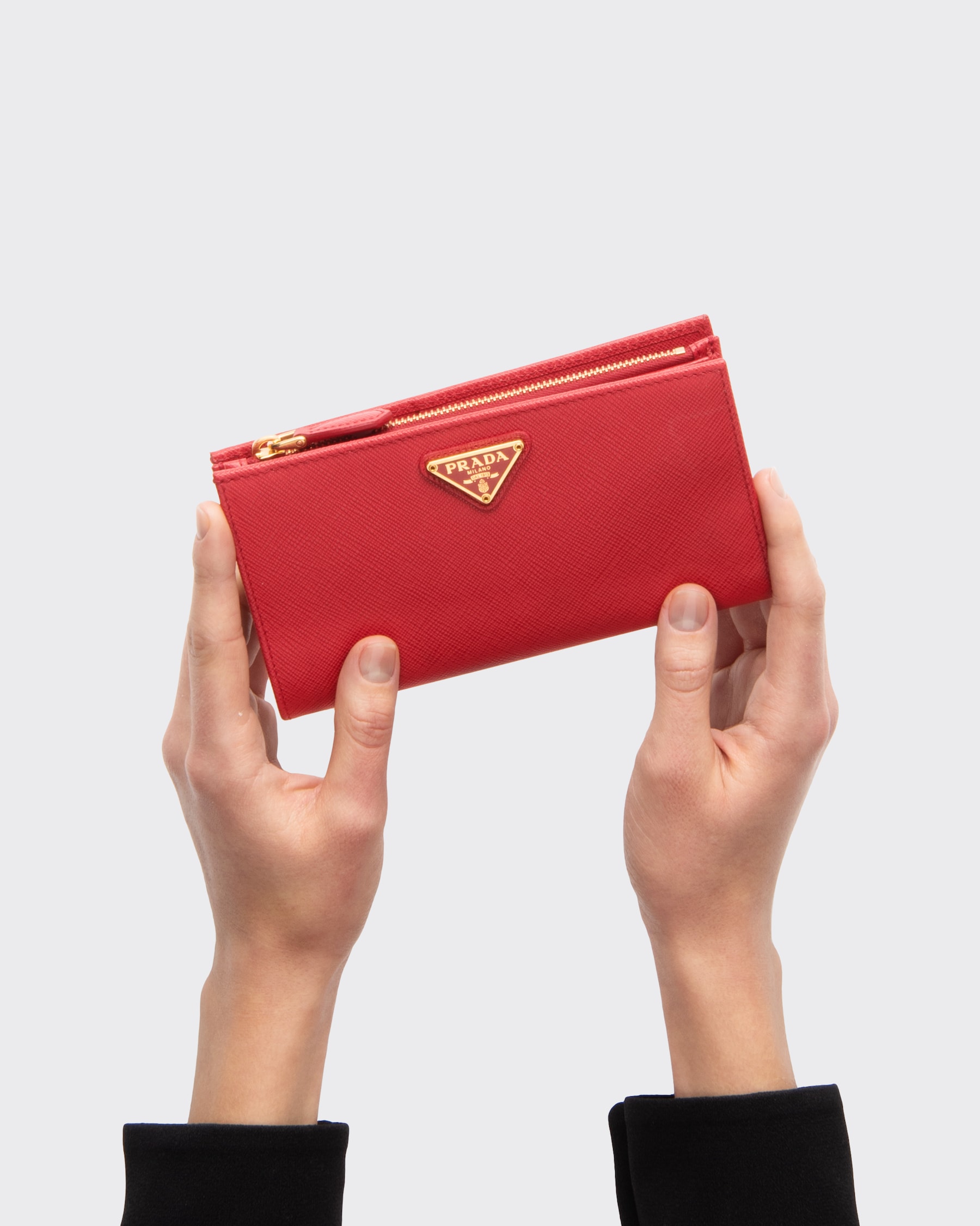 Fiery Red Large Saffiano Leather Wallet | PRADA