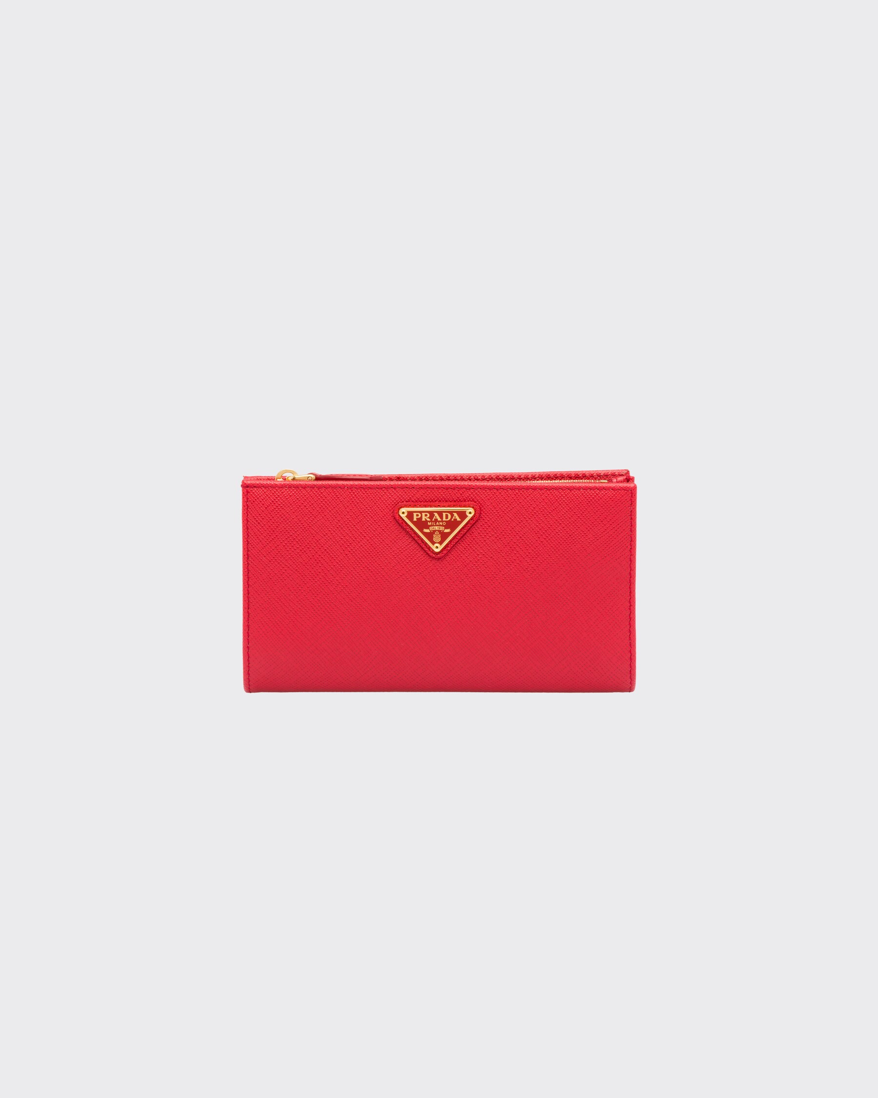 Fiery Red Large Saffiano Leather Wallet | PRADA