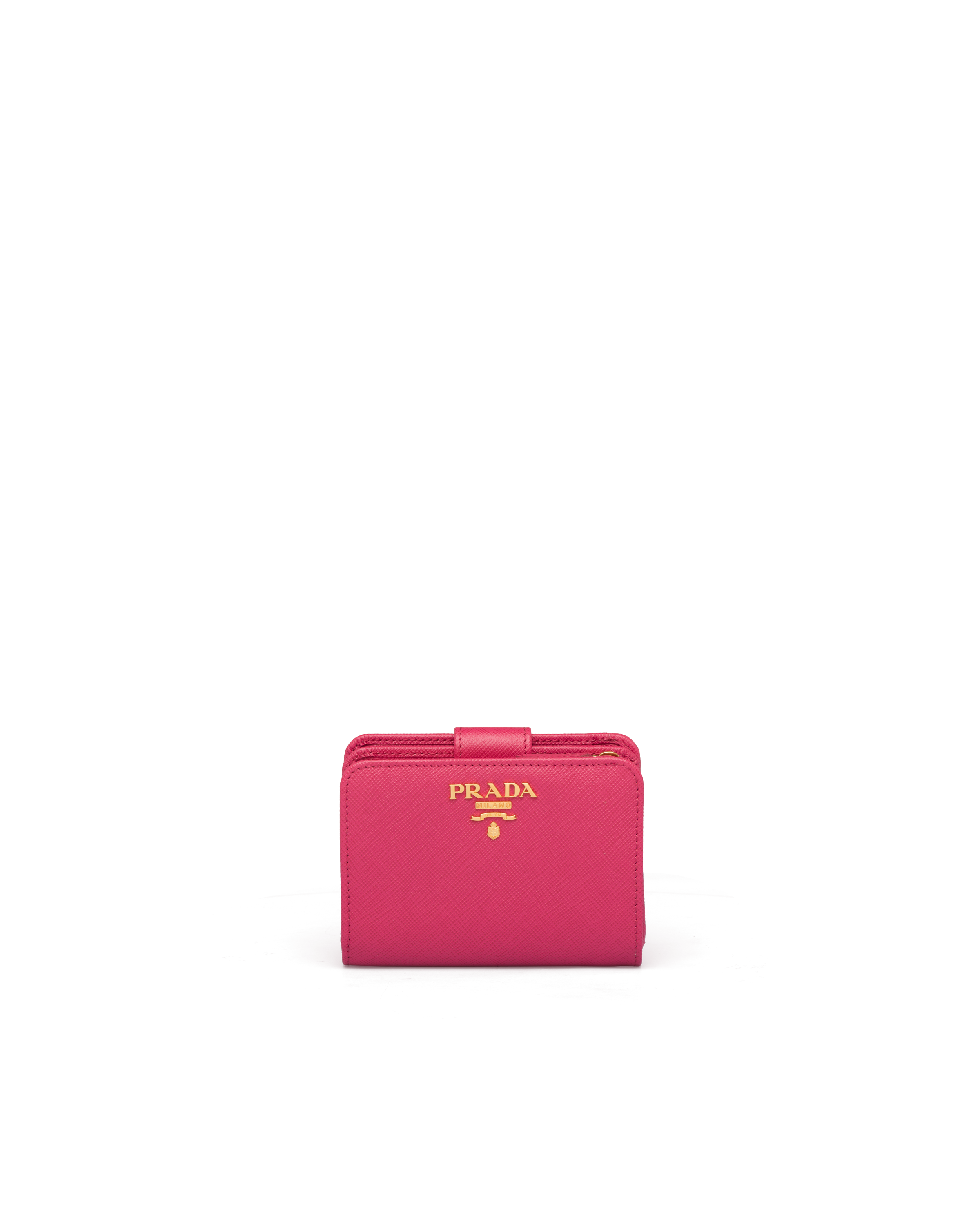 Peony Pink/begonia Pink Small Saffiano Leather Wallet | Prada