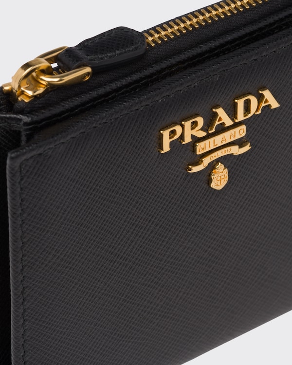 Black Small Saffiano Leather Wallet | PRADA