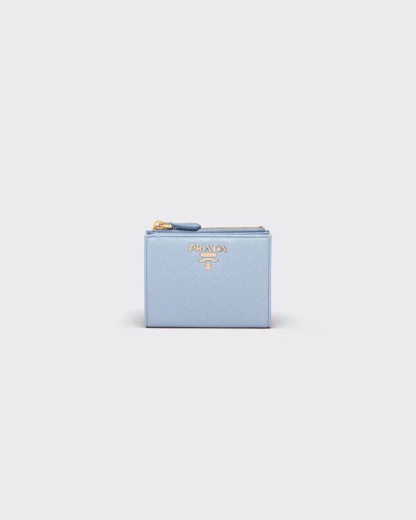 Light Blue Small Saffiano Leather Wallet | PRADA