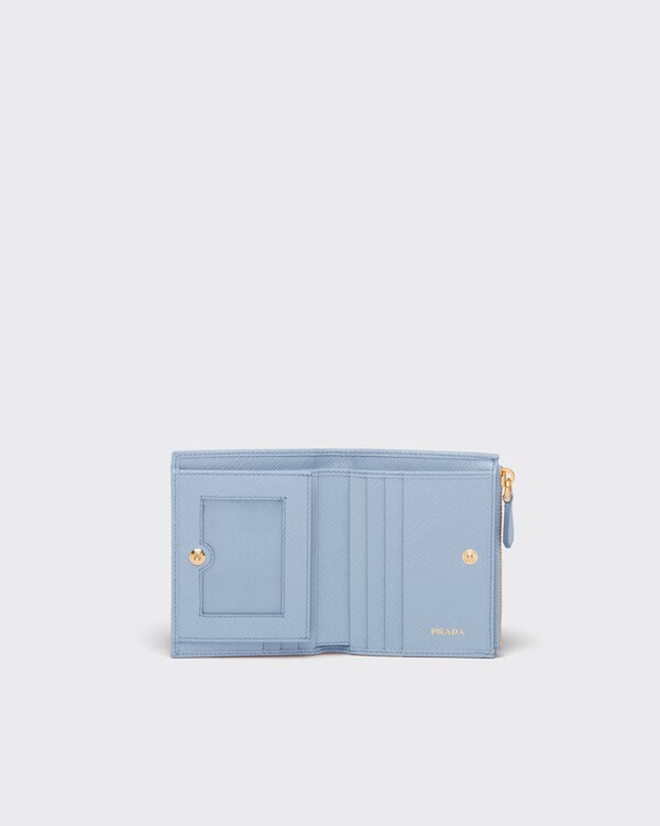 Light Blue Small Saffiano Leather Wallet | PRADA