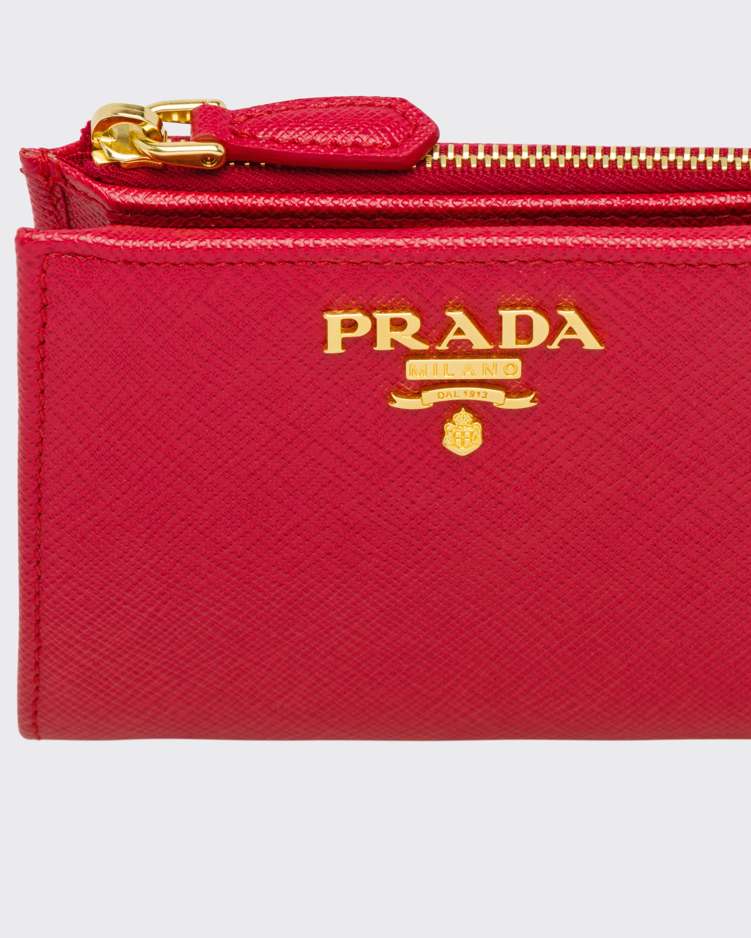 Fiery Red Small Saffiano Leather Wallet | PRADA