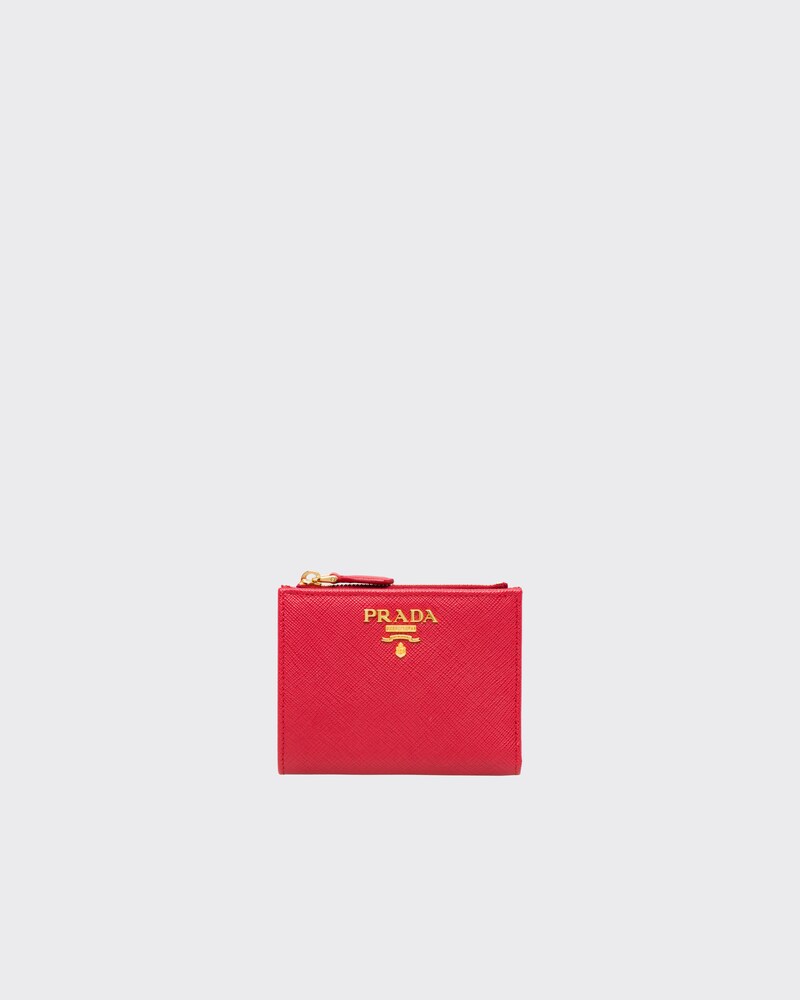 Fiery Red Small Saffiano Leather Wallet | PRADA
