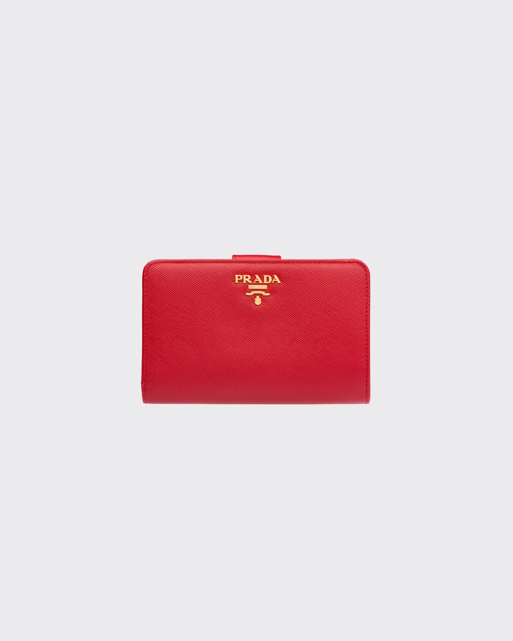 Fiery Red Small Saffiano Leather Wallet | PRADA