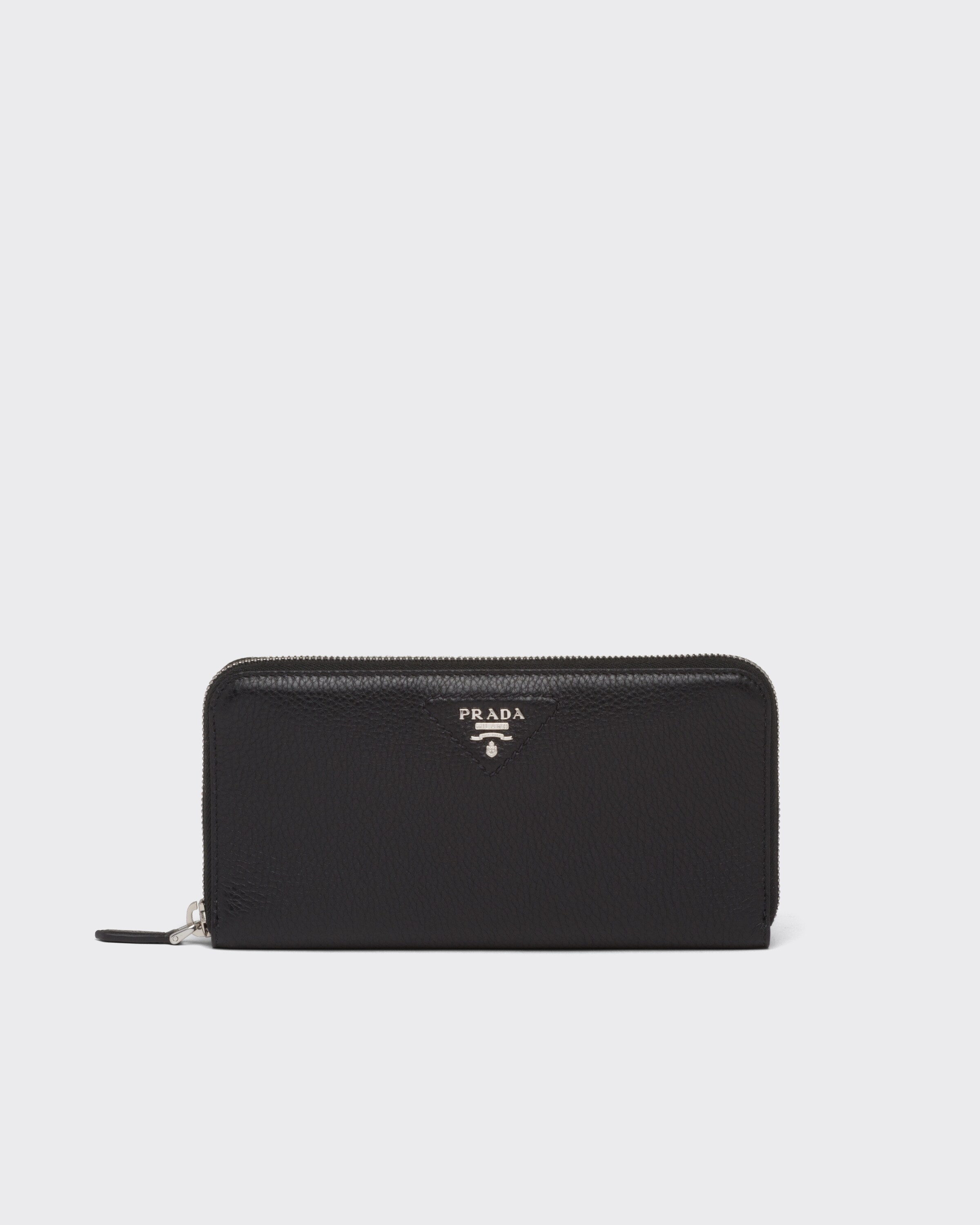 Black Large Leather Wallet | PRADA