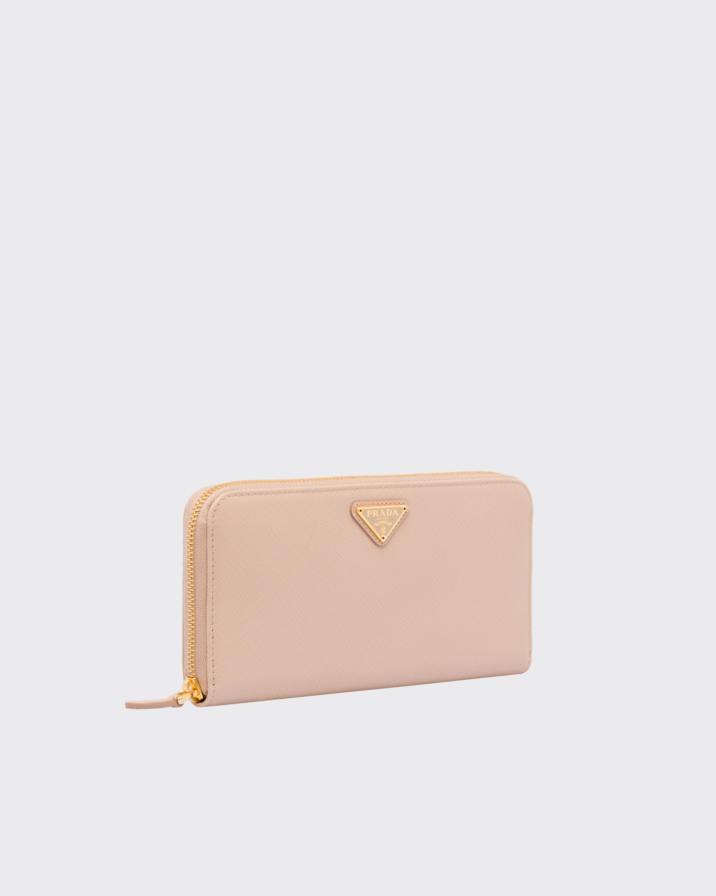 Powder Pink Large Saffiano Leather Wallet | PRADA
