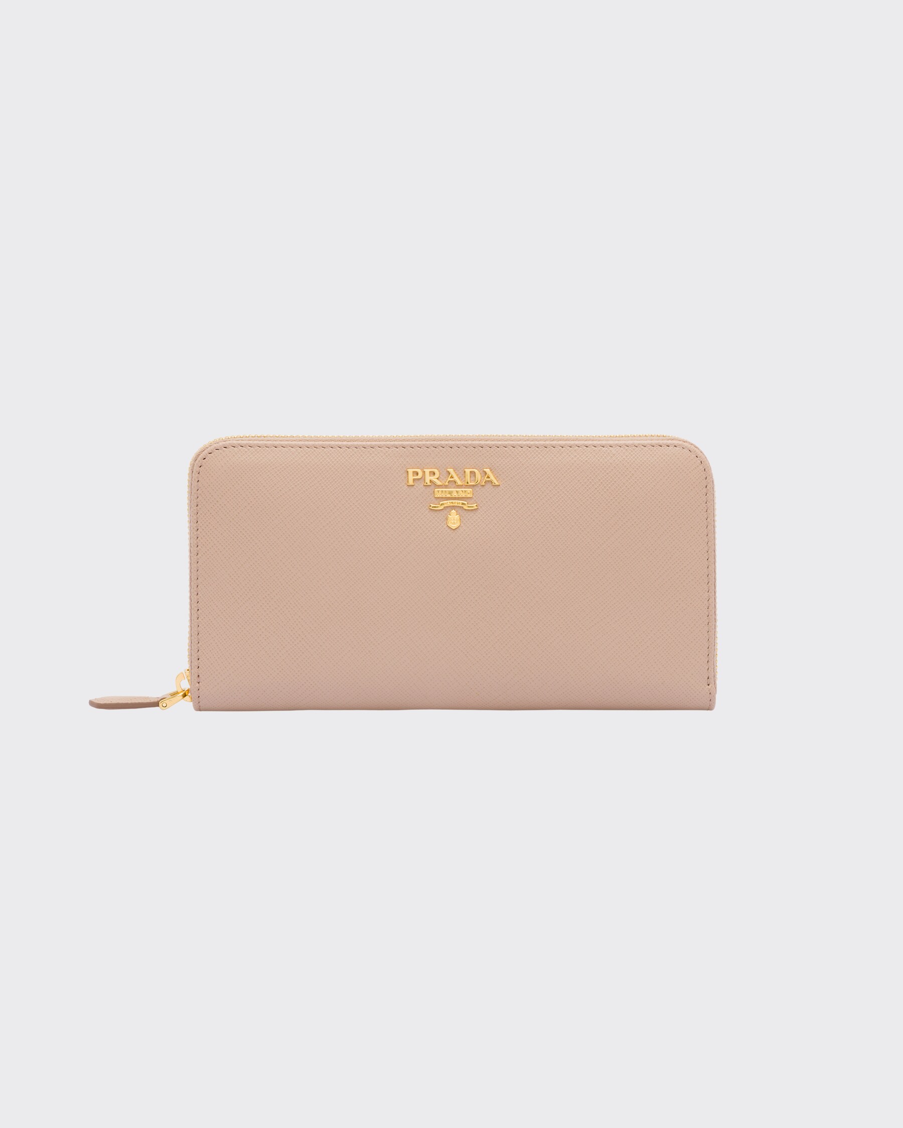 Powder Pink Large Saffiano Leather Wallet | PRADA