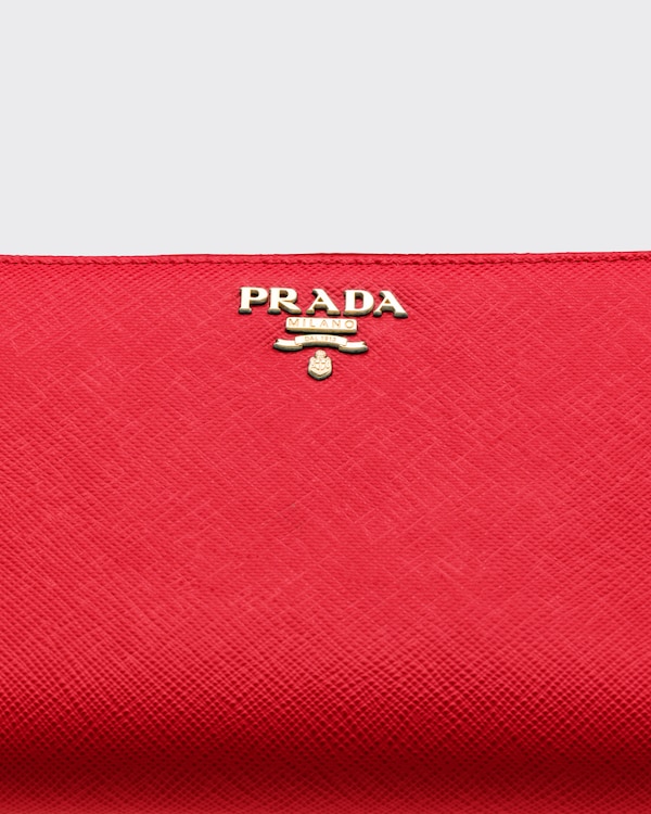 Fiery Red Large Saffiano Leather Wallet | PRADA