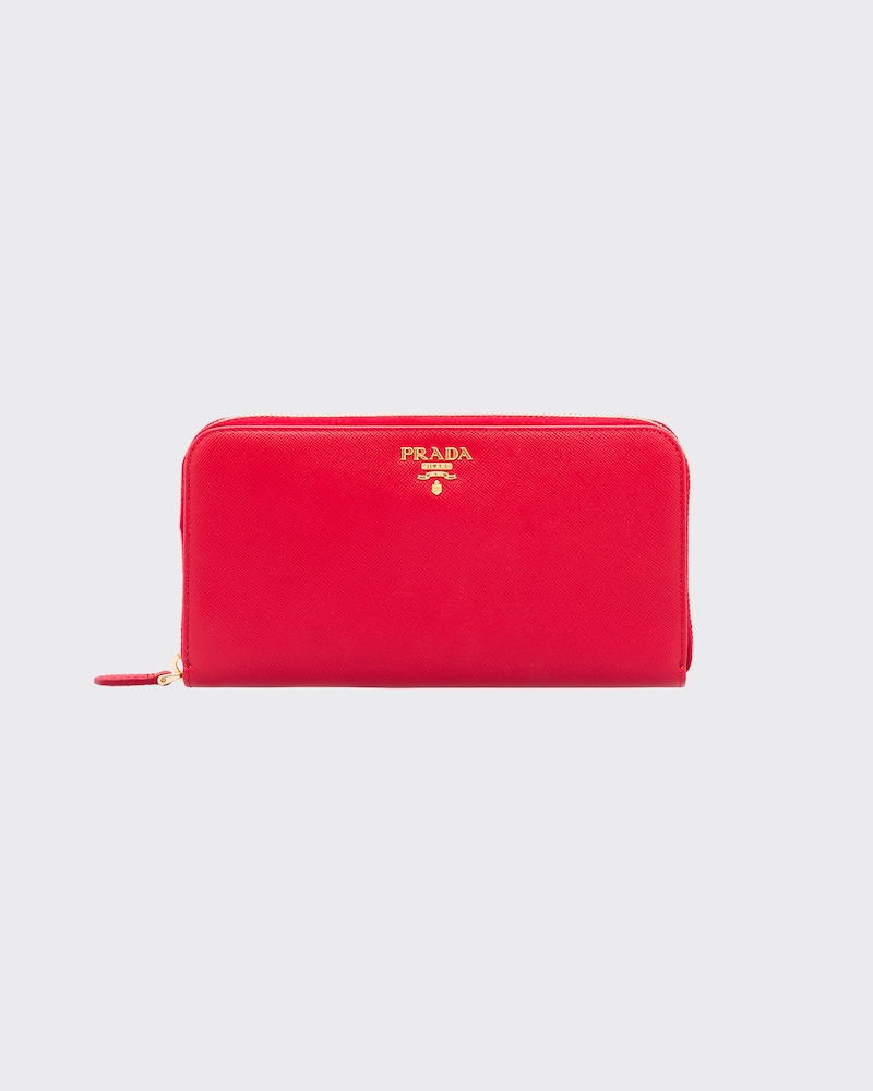 Fiery Red Large Saffiano Leather Wallet | PRADA